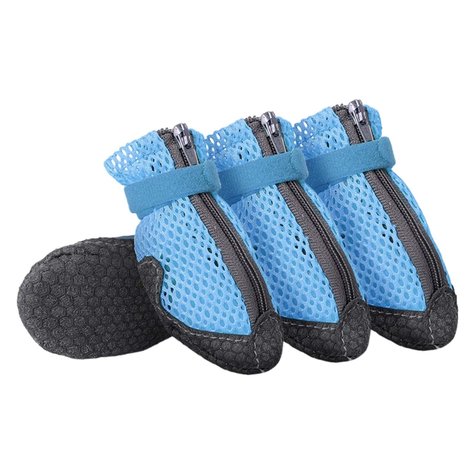 4Pcs Dog Shoes, Breathable Non-Slip Pet Booties, Puppy Paw Protectors 4 ...
