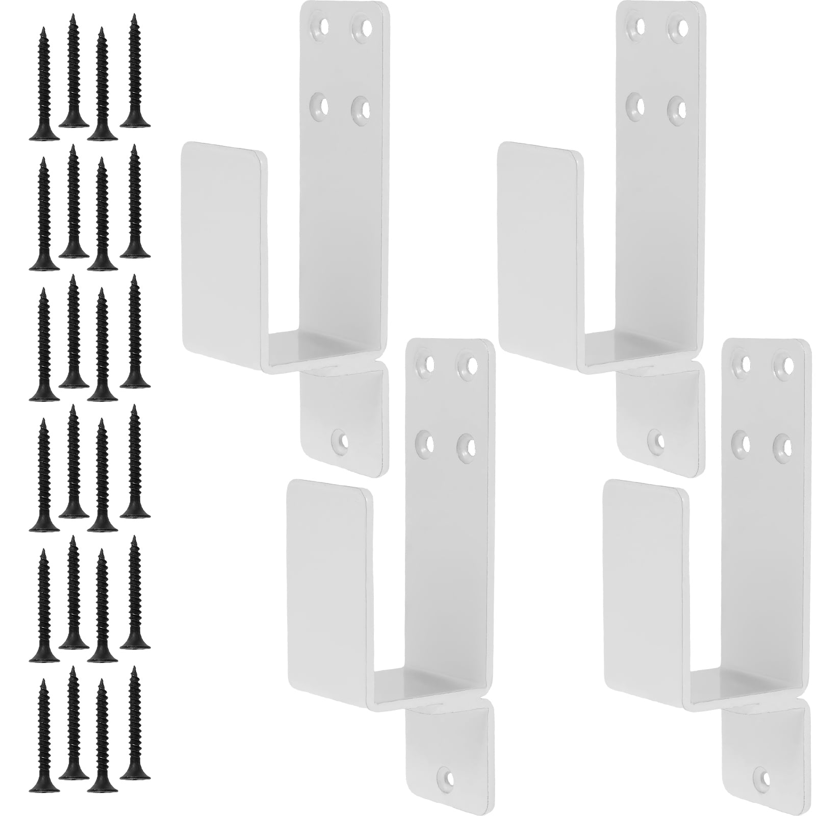 4Pcs Door Barricade Brackets for 2 x 4 Lumber Carbon Steel Door Bar ...