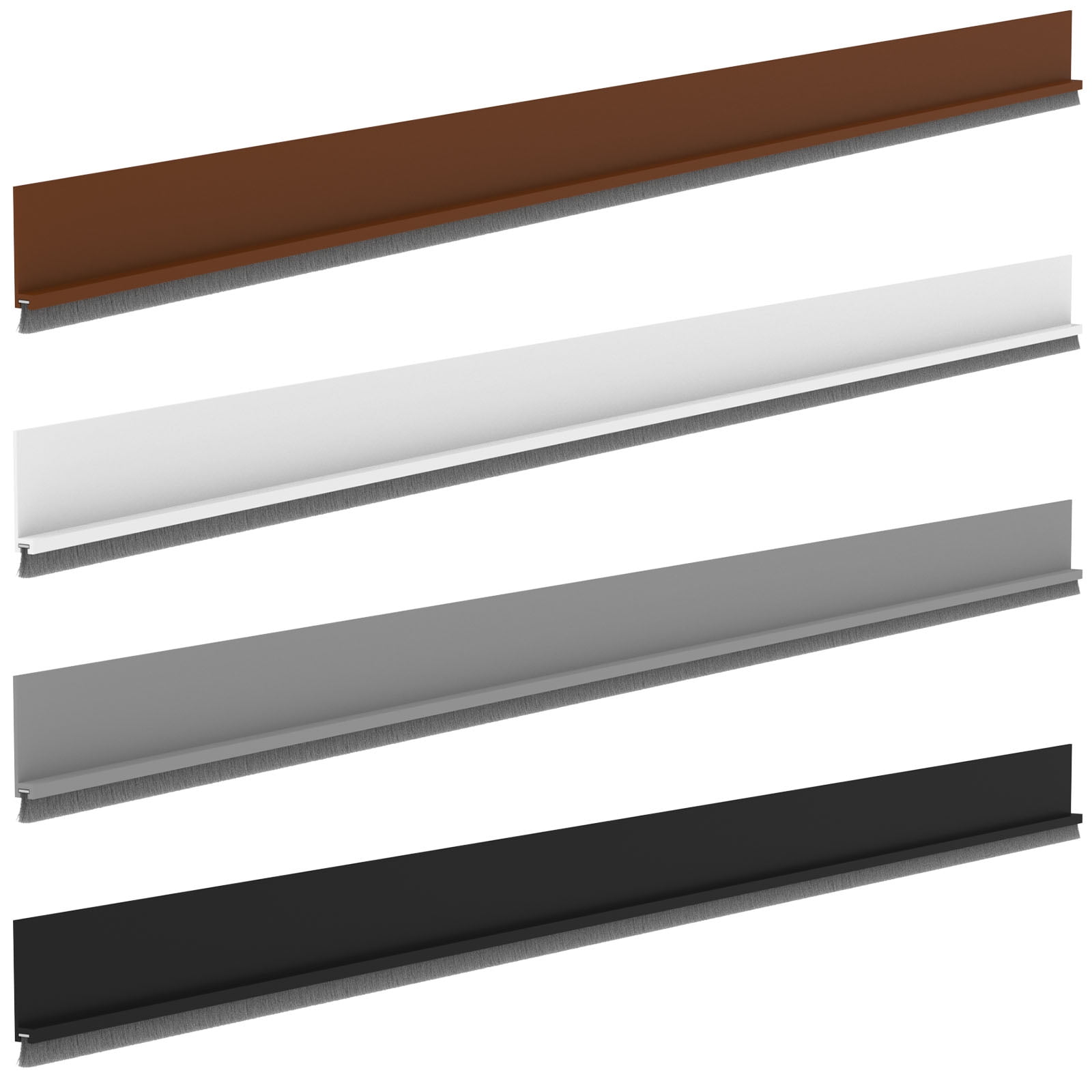 4Pcs Door Bottom Sweep Silicone Door Draft Stopper with Brush Quiet ...