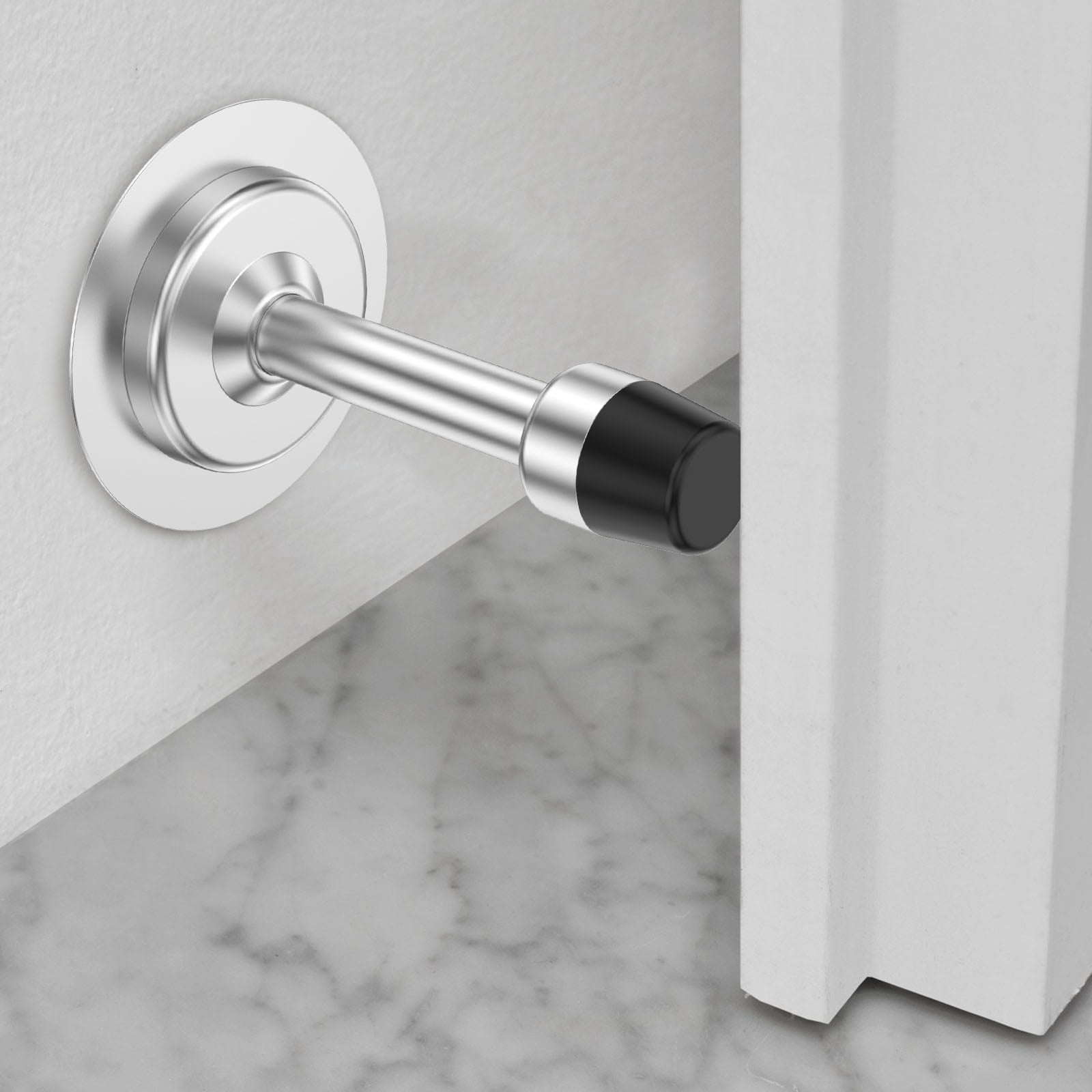 4Pcs Door Stoppers Stainless Steel Wall Door Stops Set with Screws Self ...