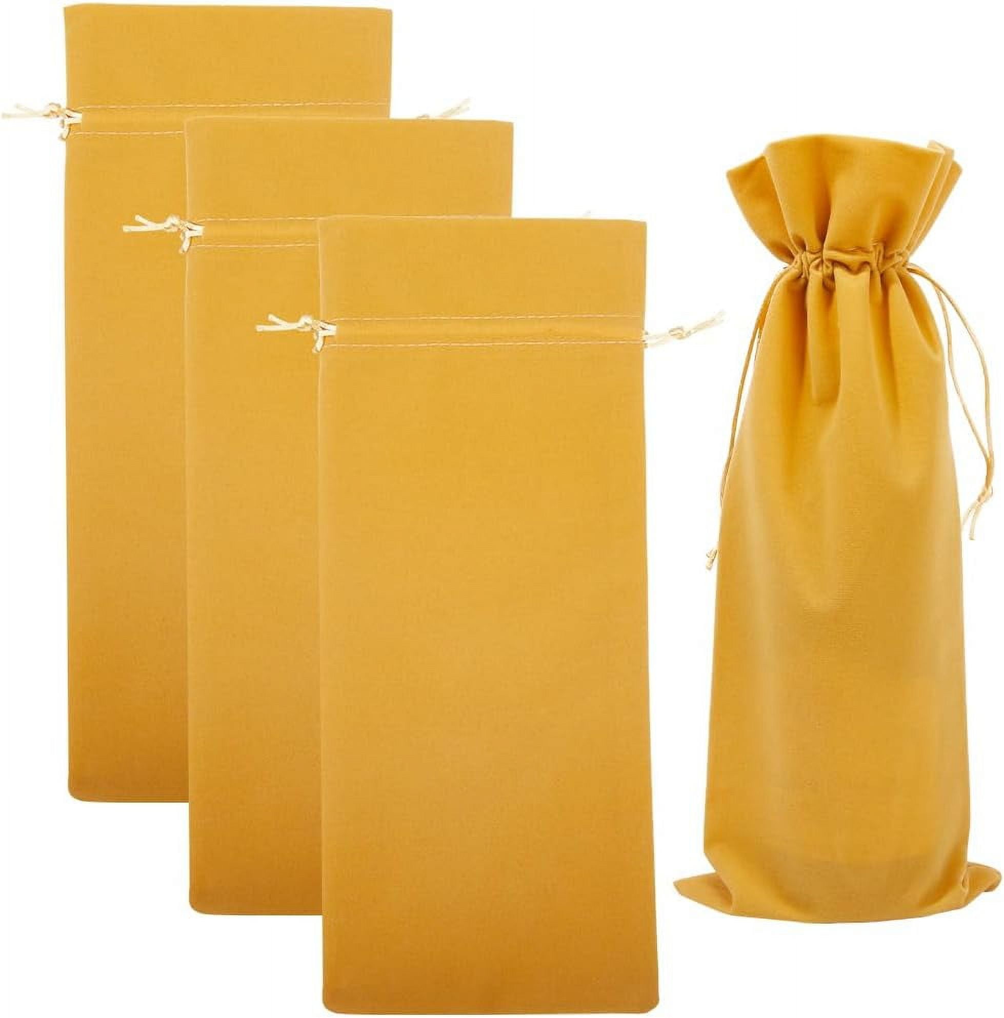 4Pcs Double Drawstring Wine Bottle Bags Velvet Wine Champagne Wrapping ...