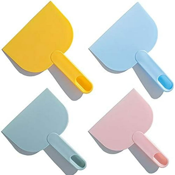 4Pcs Dough Scraper with Scoop Handle, Plastic Multi-function Scraper ...