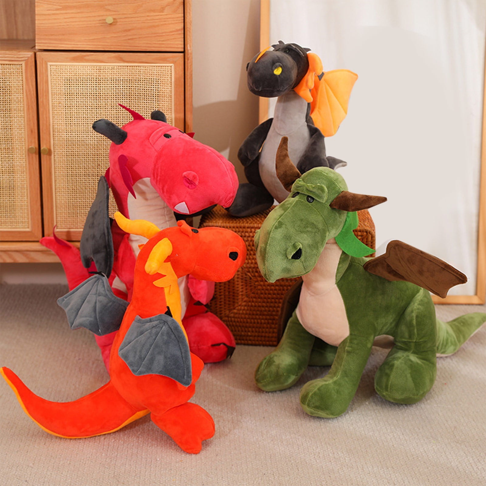 4Pcs Dragon Stuffed Animals 11.8 Inch Pterosaur Dragon Plush Doll Toy ...