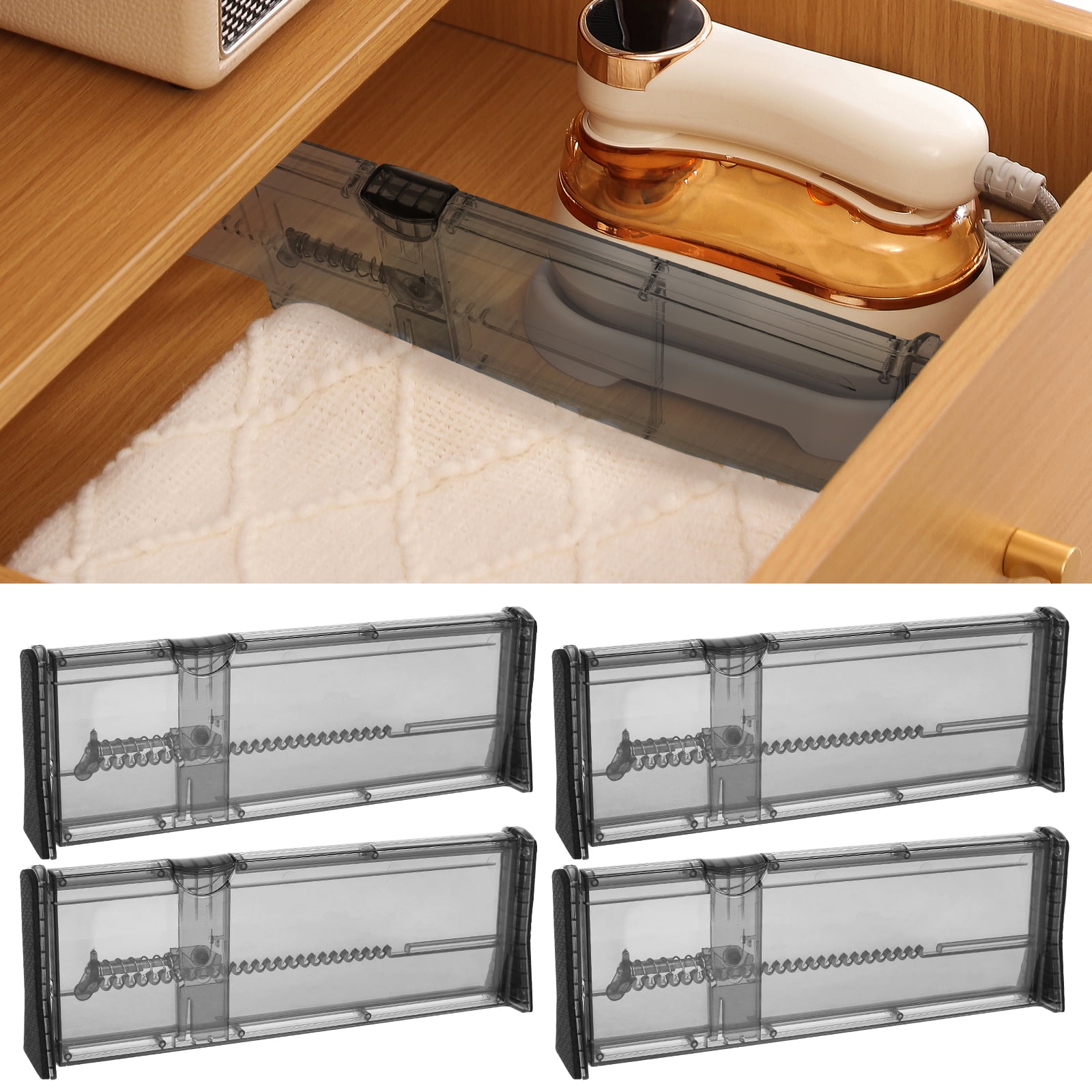 4Pcs Drawer Dividers 11 to 17 Inches Adjustable Drawer Separators ...