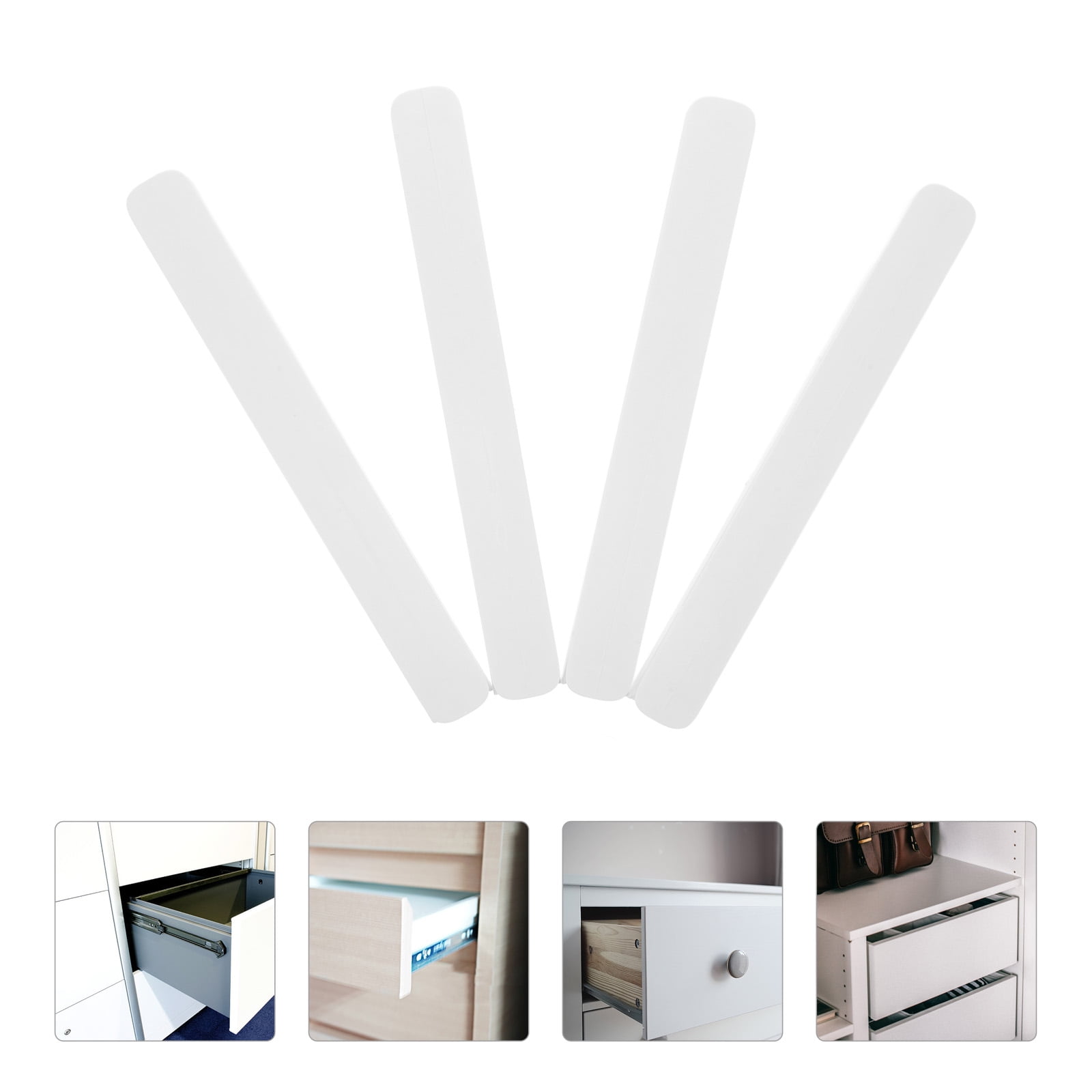 4Pcs Drawer Slides Self-adhesive Drawer Rail Guides Drawer Track Rails ...