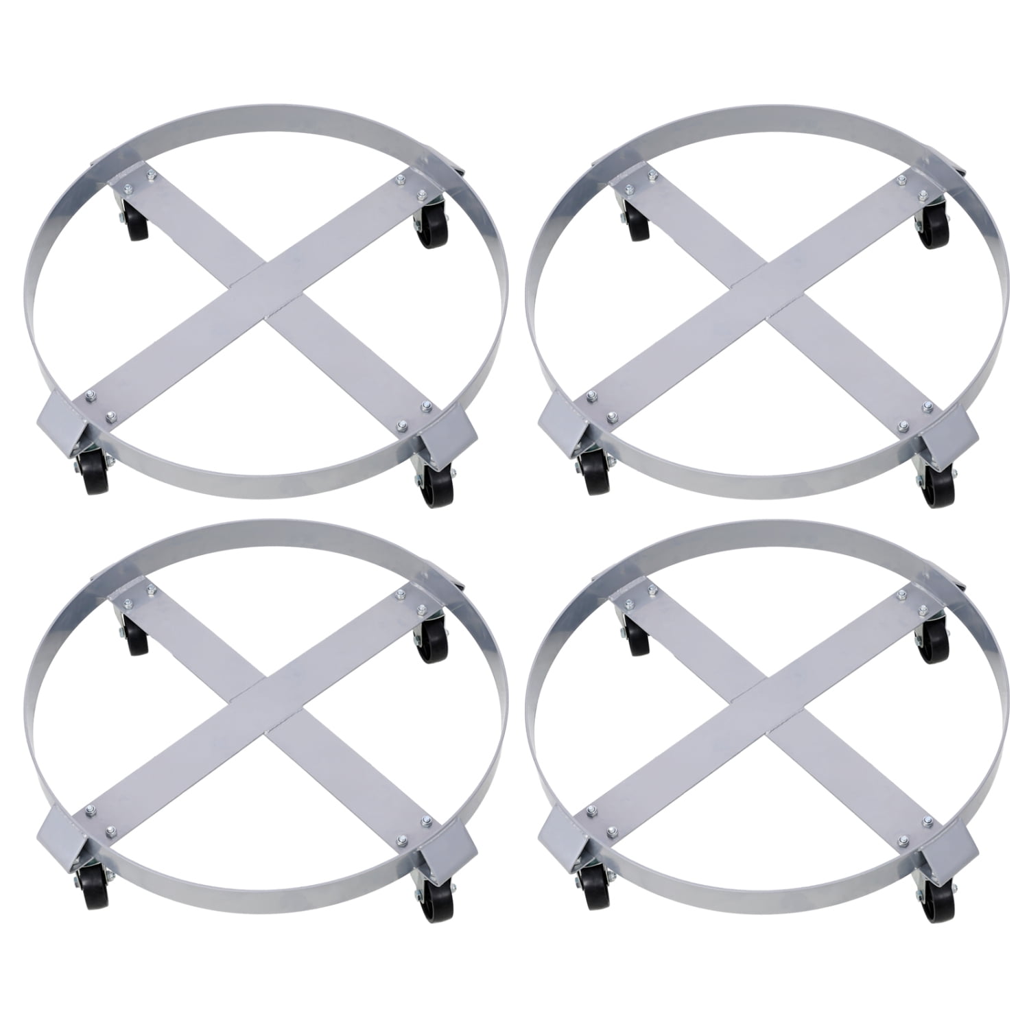 4Pcs Drum Dolly for 55 Gallon Drums Barrel Dolly with 4 Swivel Caster ...