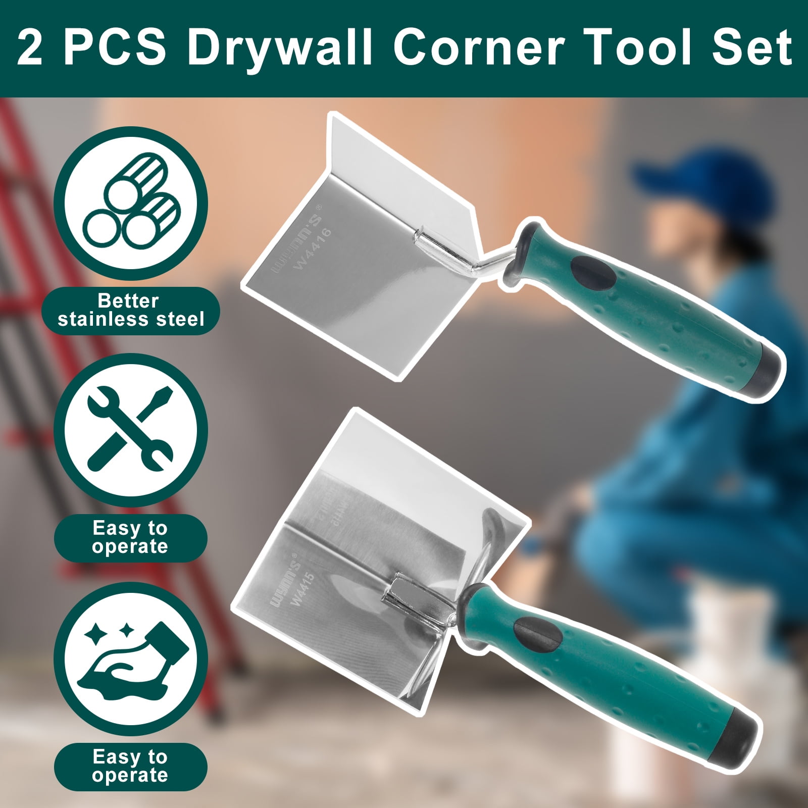 4Pcs Drywall Corner Tool Set 3inch Stainless Steel External Corner ...