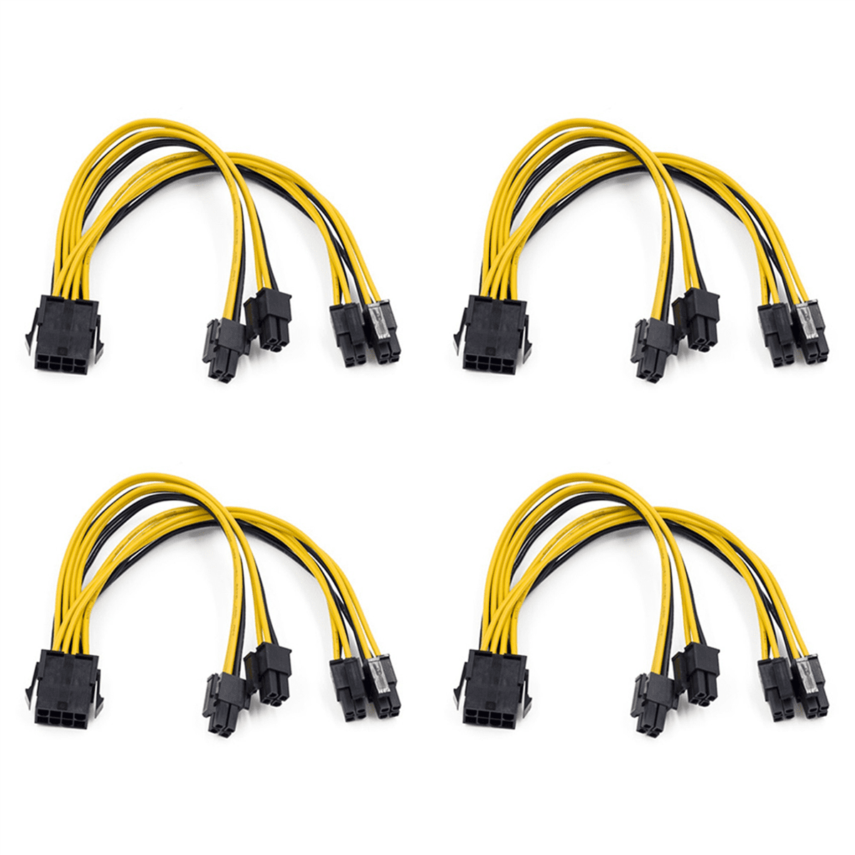 4Pcs EPS CPU 12V 8Pin Female to Dual 8Pin (4+4)Pin EPS 12V Male ...
