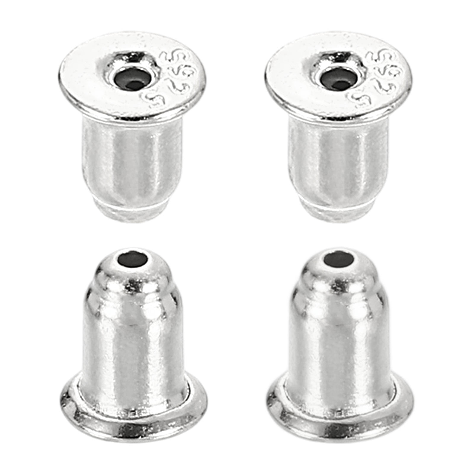 4Pcs Earring Backs, 3mm S925 Silver Bullet-Shape Locking Earring Backs ...
