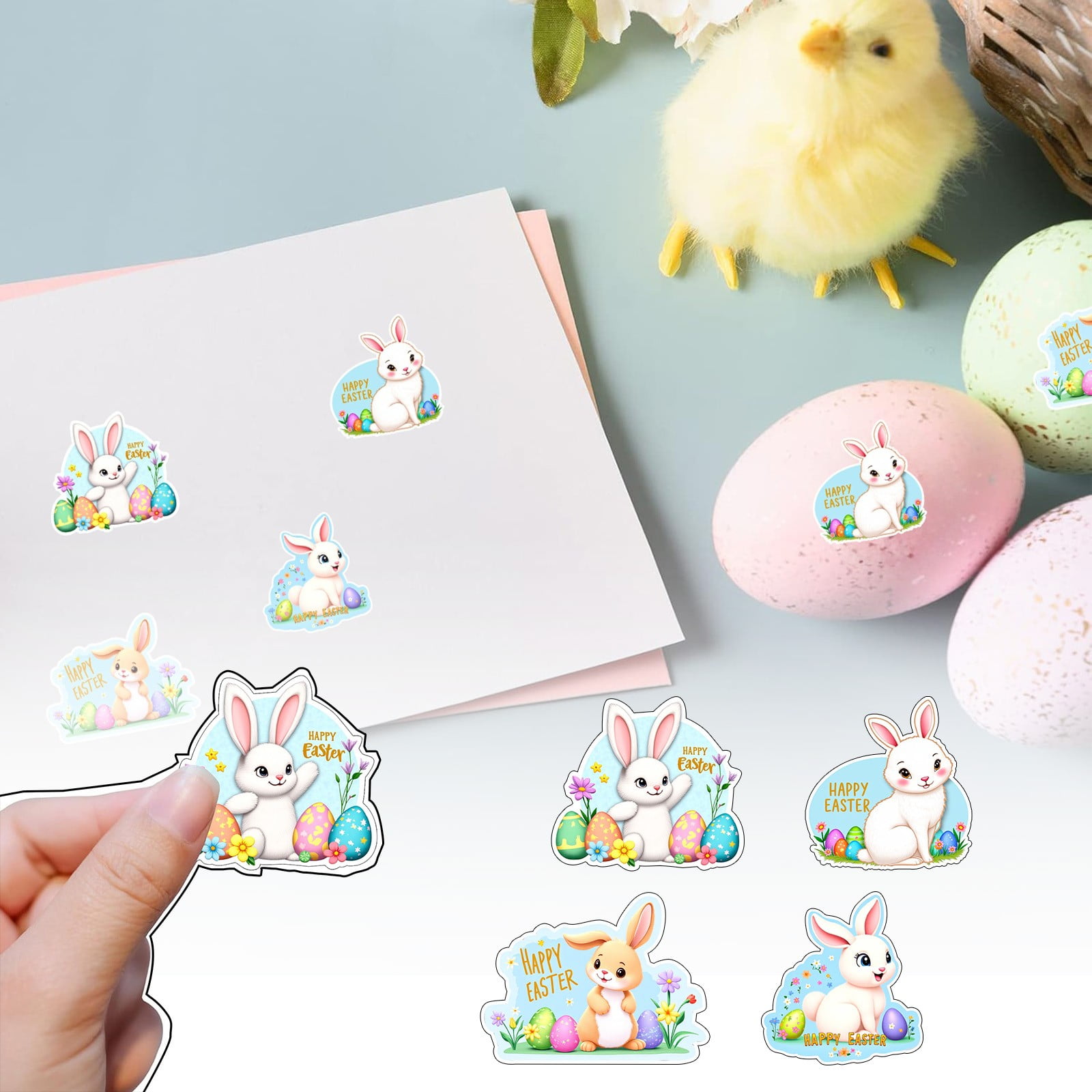 4Pcs Easter Stickers Novel Bunny Pattern Sticker For Cards Invitations ...