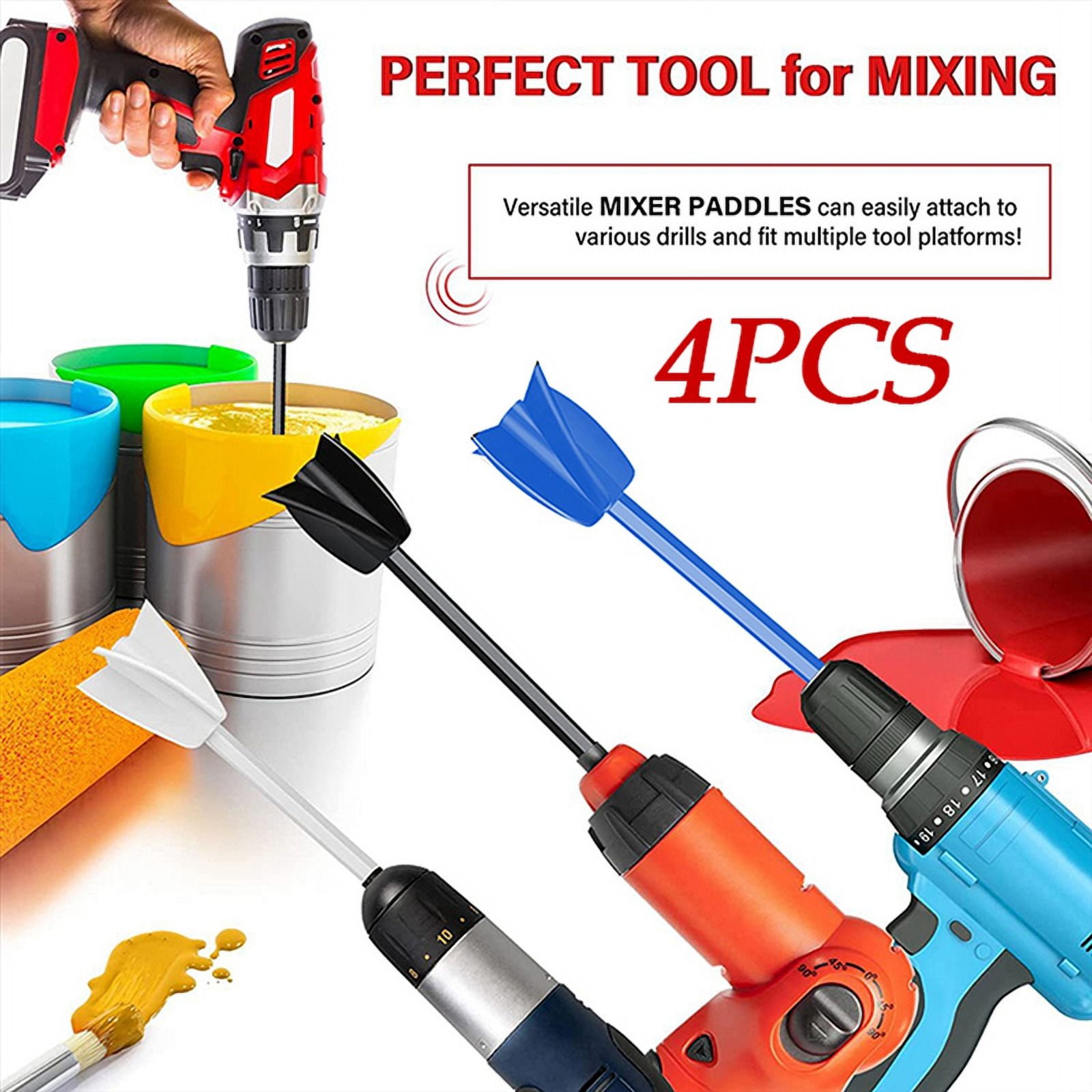 4Pcs Epoxy Mixing Stick Paint Stirring Rod Putty Cement Paint Mixer ...