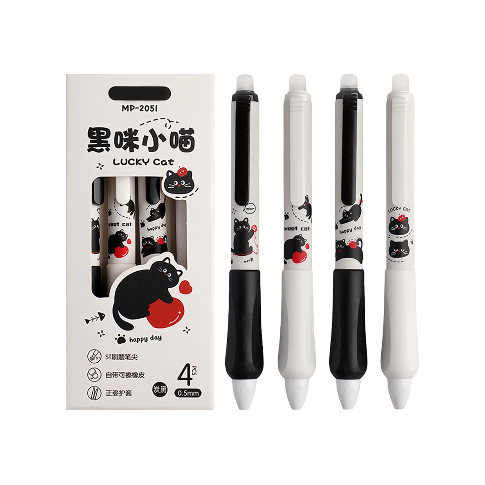 4Pcs Erasable Retractable Gel Pen Ergonomic Triangular Grip Erasable ...