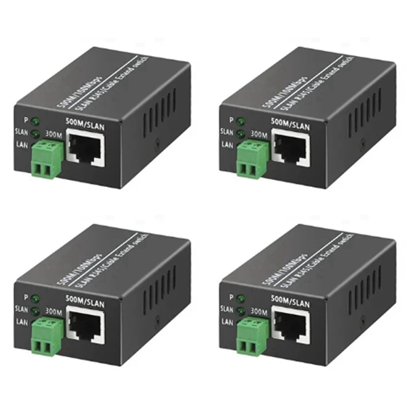 4Pcs Ethernet IP Extender over Coax HD Network Kit EoC Coaxial Cable ...
