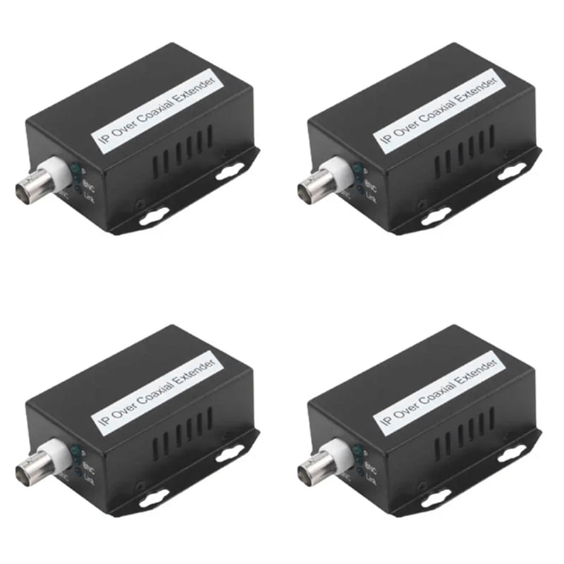 4Pcs Ethernet IP Extender over Coax HD Network Kit EoC Coaxial Cable ...