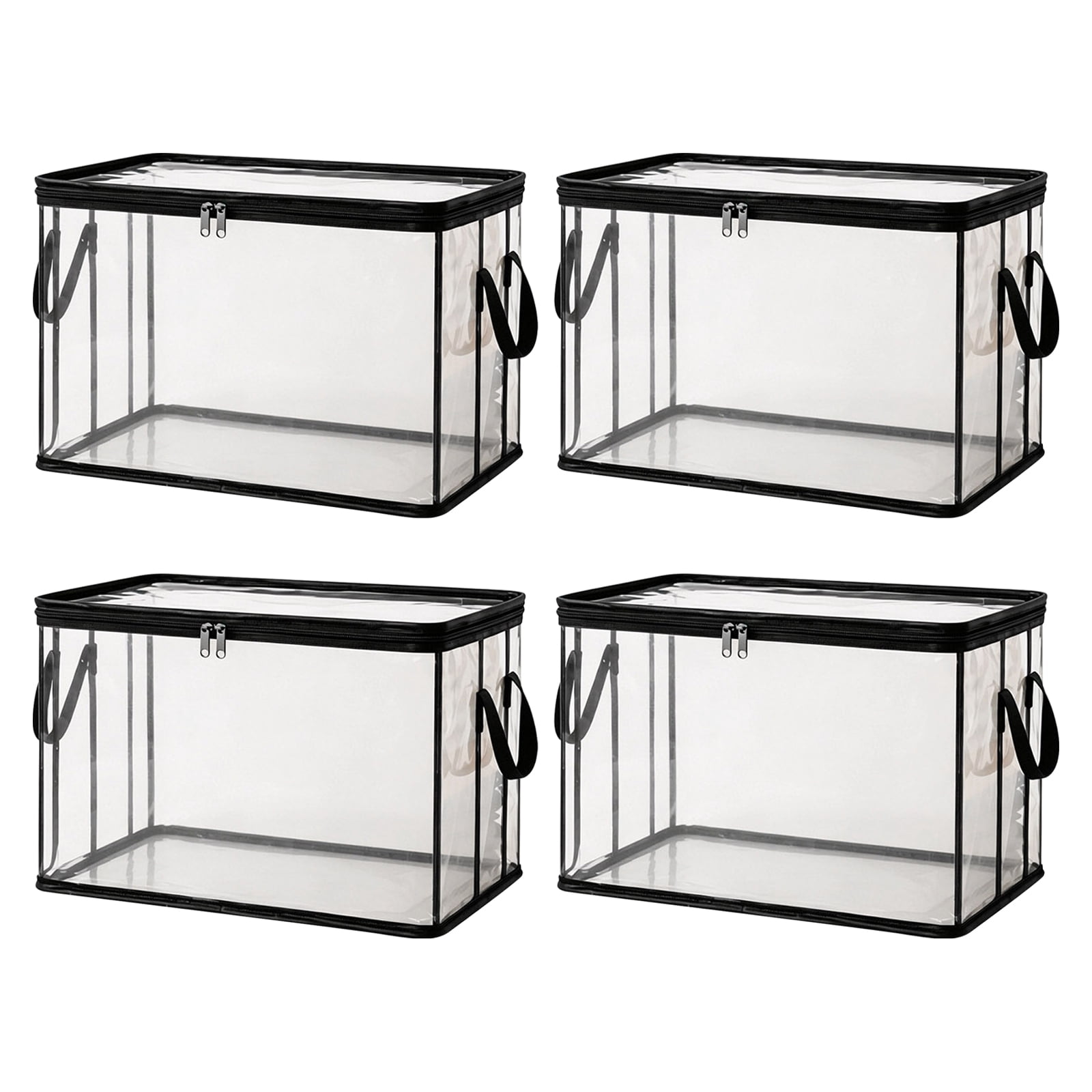 4Pcs Extra Large Clear Pvc Storage Bags with Zipper Handles Heavy Duty ...