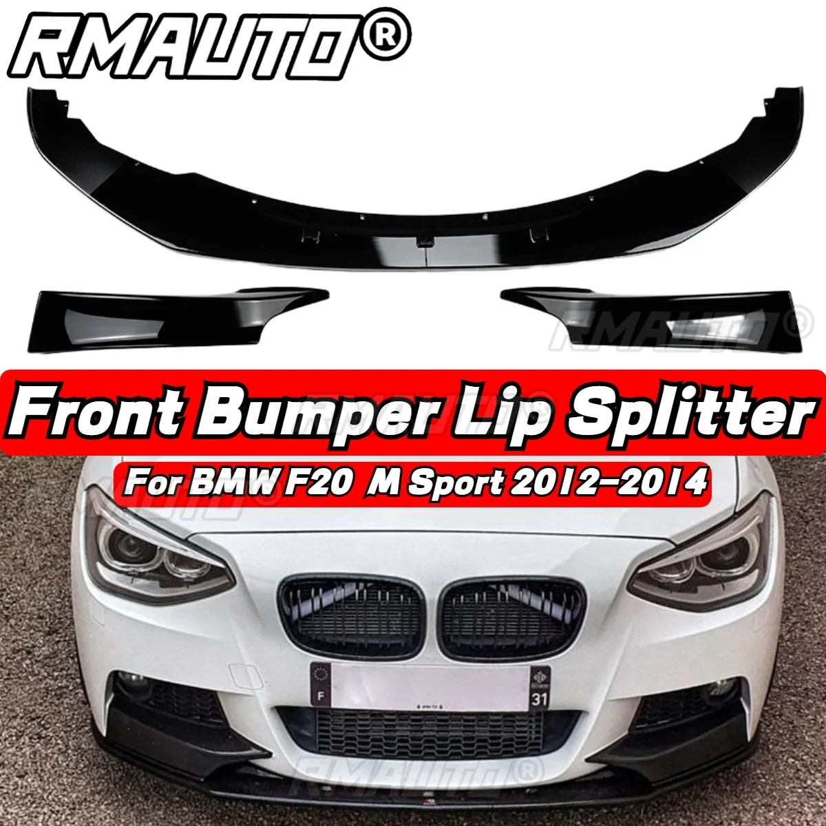 4Pcs F20 Front Lip Carbon Fiber Front Bumper Lip Spoiler Splitter Cover ...