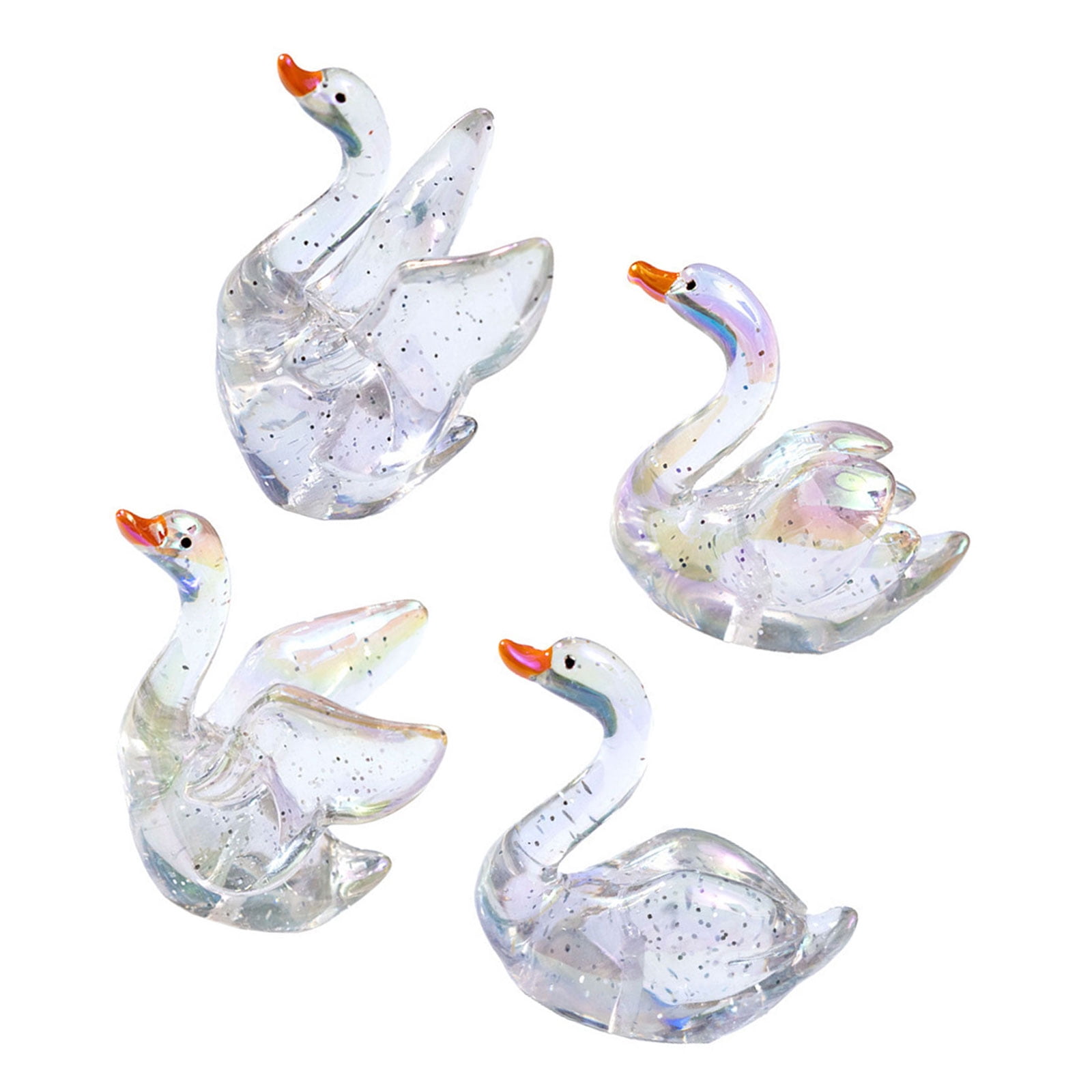 4Pcs Fairy Garden Accessories Resin Gooses Figurines Minis Gooses ...