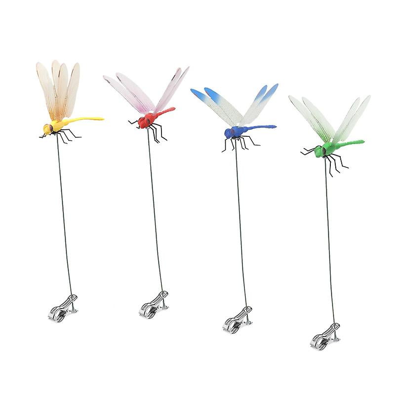 4Pcs Fake Dragonfly Clips Realistic Looking Vibrant Color Waterproof ...