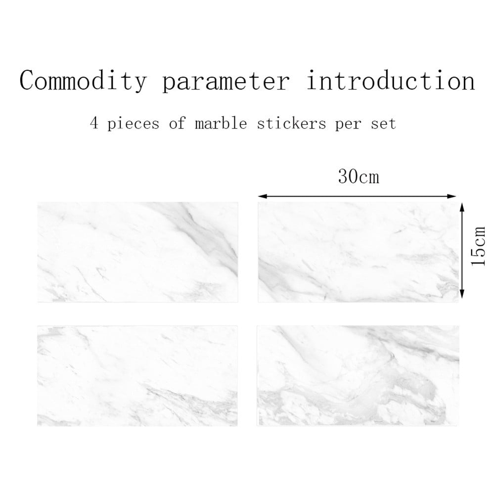 4Pcs Fake Marble Wallpaper Easily Removable Wallpaper Peel and Stick ...