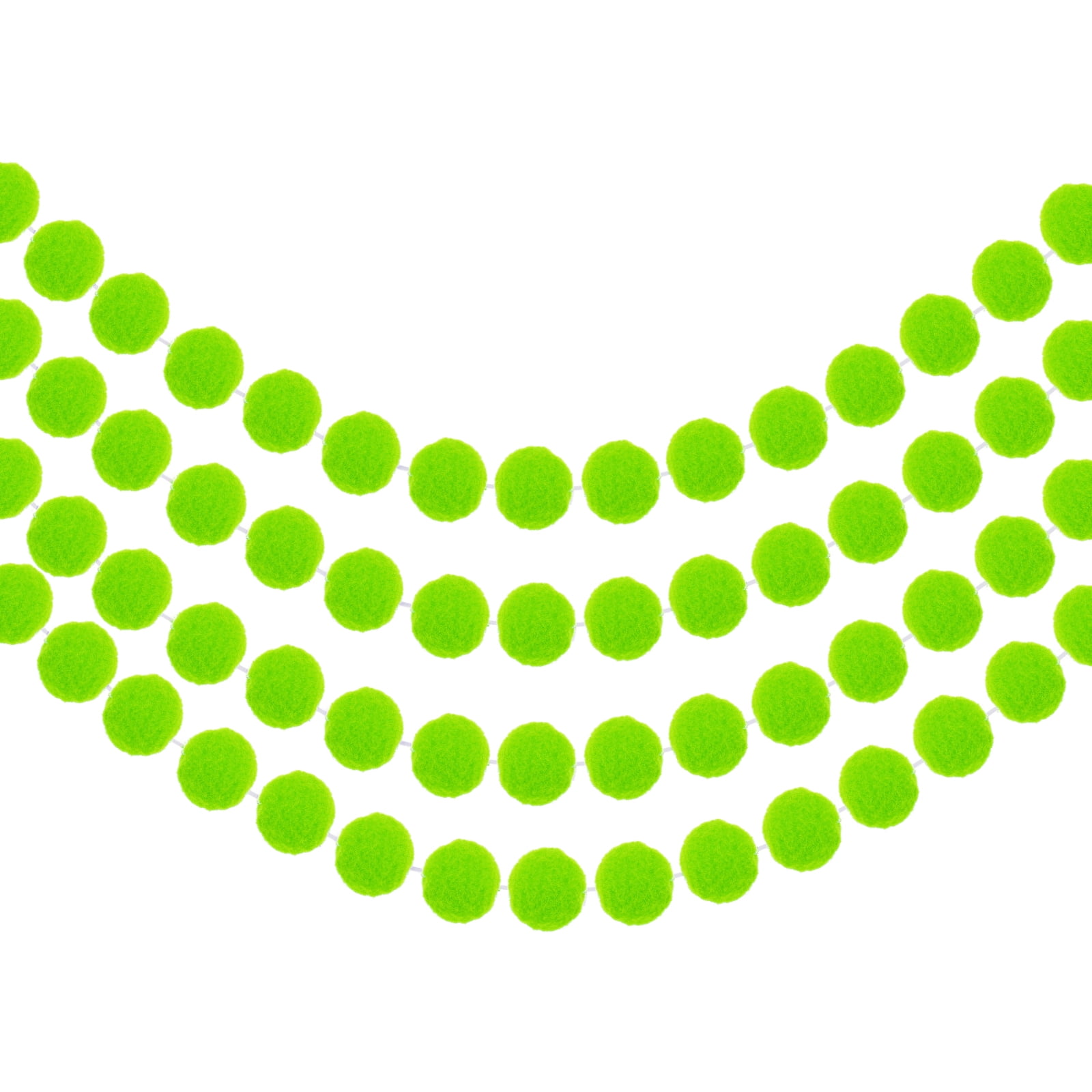 4Pcs Felt Ball Garland Bright Green Garland Handing Balls 6.6Feet Long ...