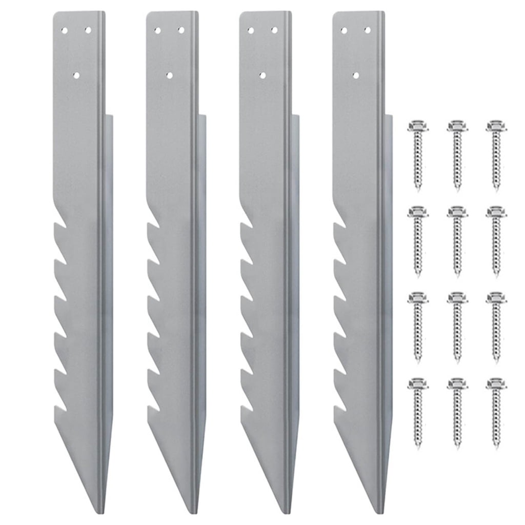 4Pcs Fence Post Anchors Ground Spikes Wooden Post Anchors Ground Spikes ...