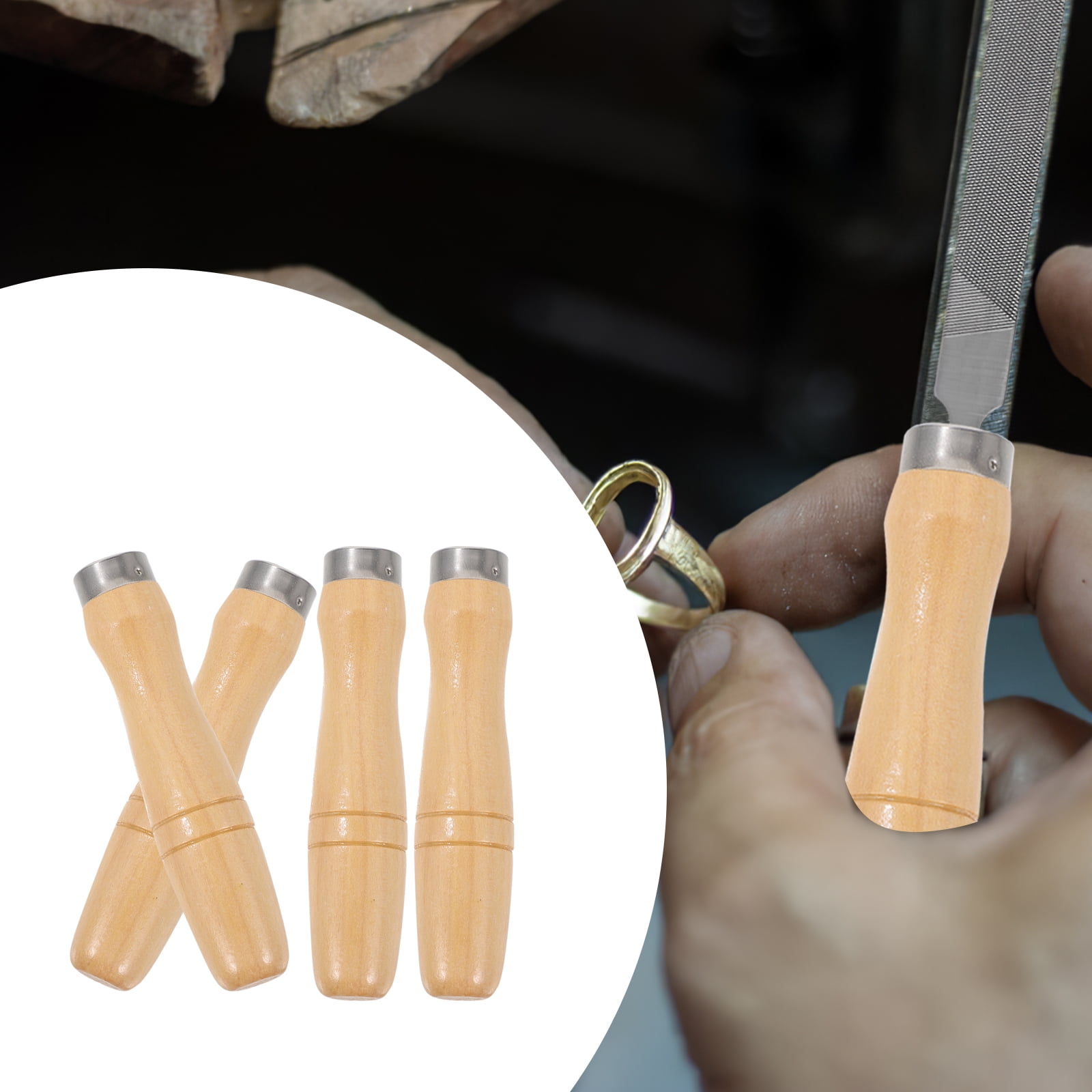 4Pcs File Handle Ergonomic Rasp Handle Portable File Grip Cutter Handle ...