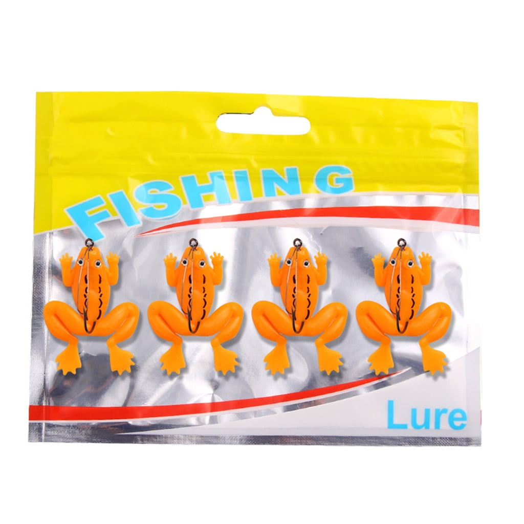 4Pcs Fish Lures Soft Artificial Frogs Fishing Trouts Fishing Lures ...