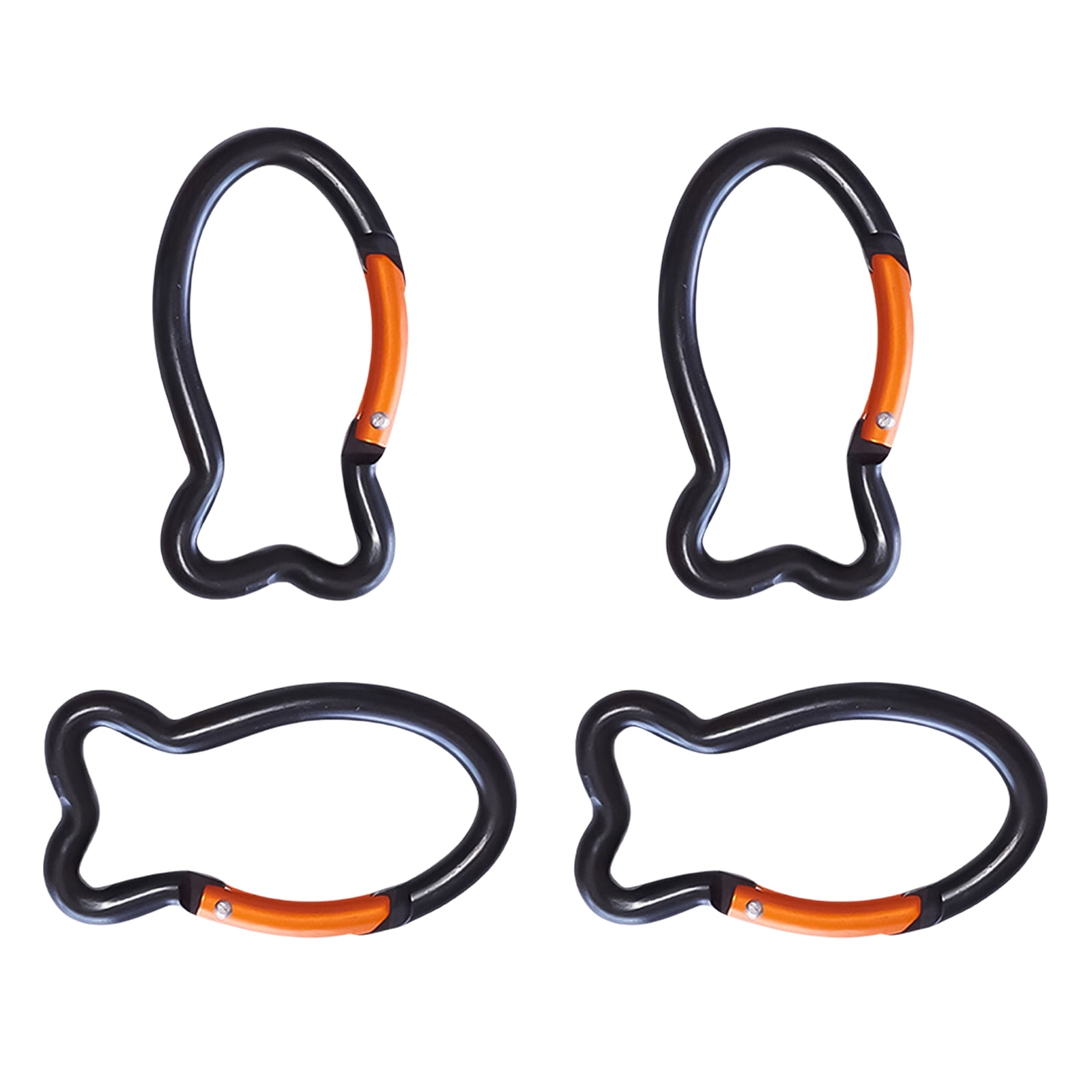 4Pcs Fish Shape Spring Clip Outdoor Aluminum KeyRings Hangings Buckles ...