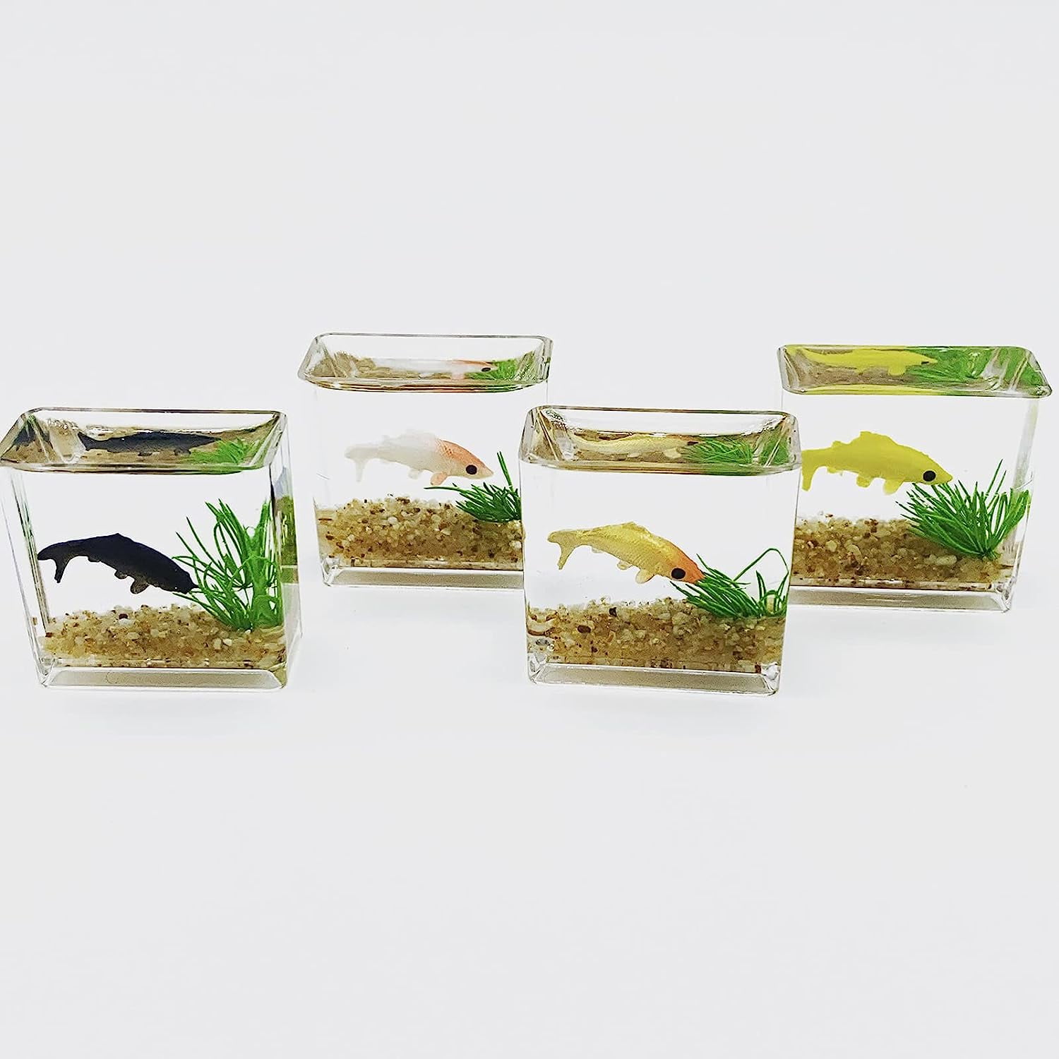 4Pcs Fish Tank Toy 1:12 Scale Miniature Dollhouse Accessories - Resin ...