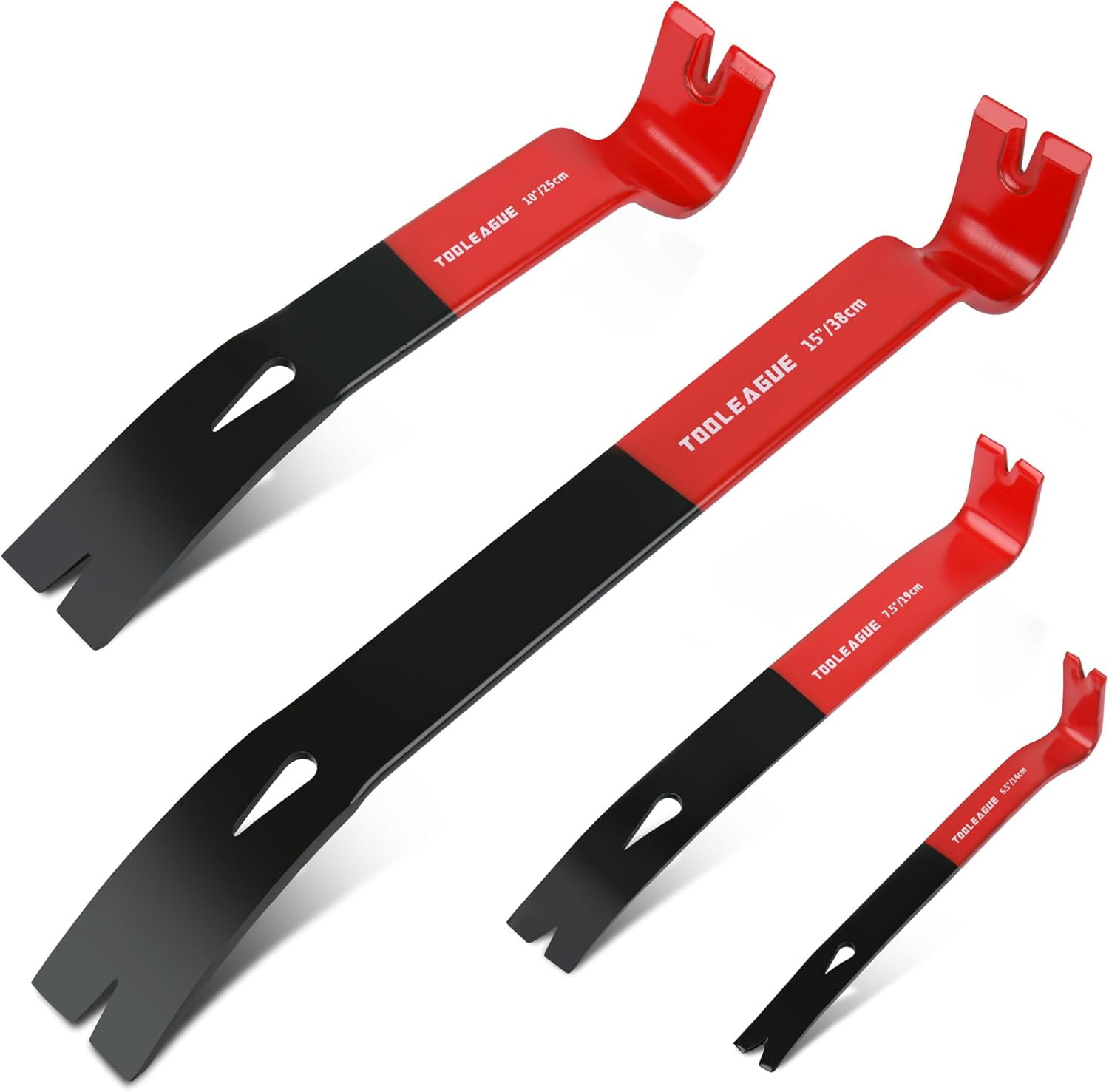 4Pcs Flat Pry Bar Set,5-1/2",7-1/2",10",15" Utility Heavy Duty Crow Bar ...