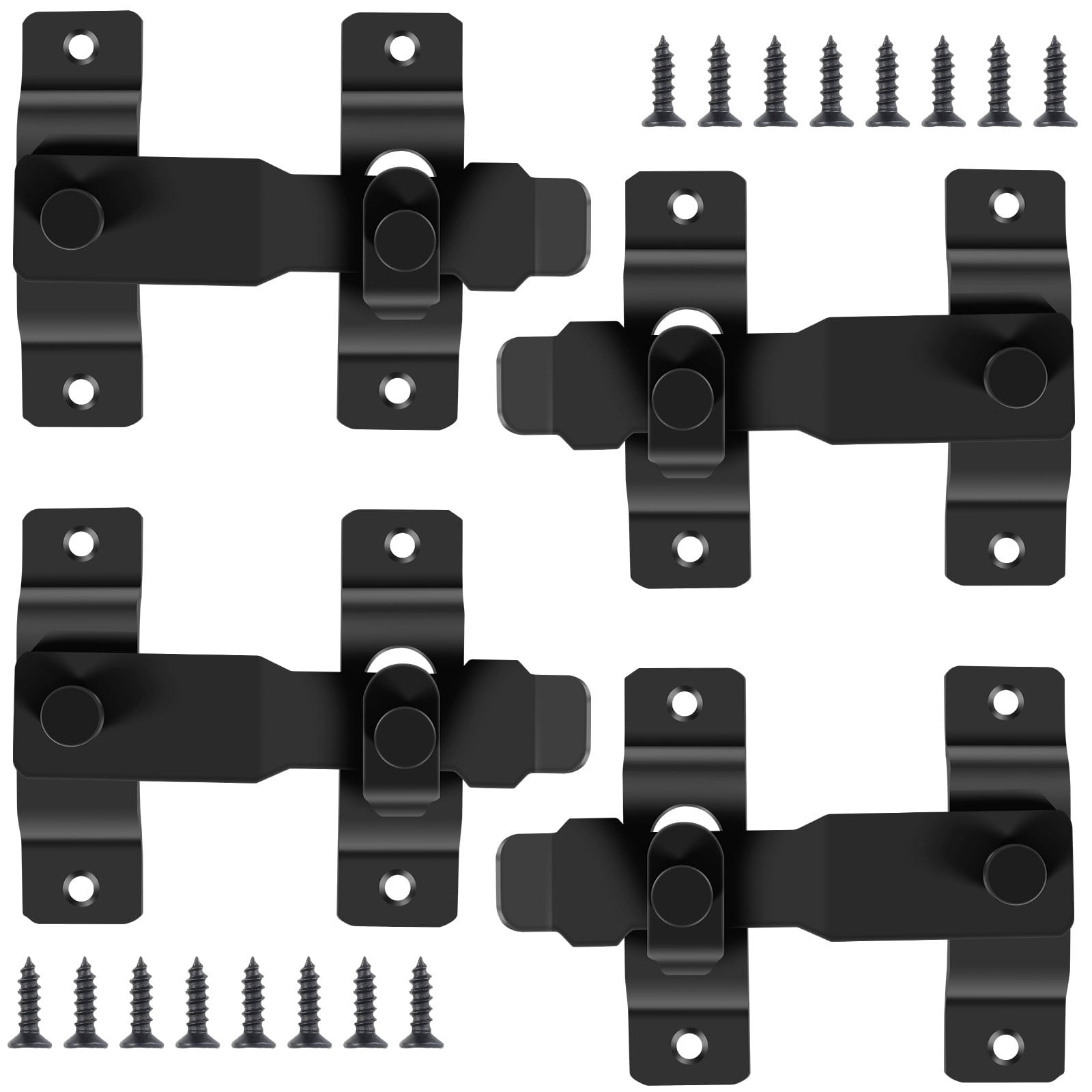 4Pcs Flip Latch 180 Degree Flip Barn Door Lock Stainless Steel Sliding ...