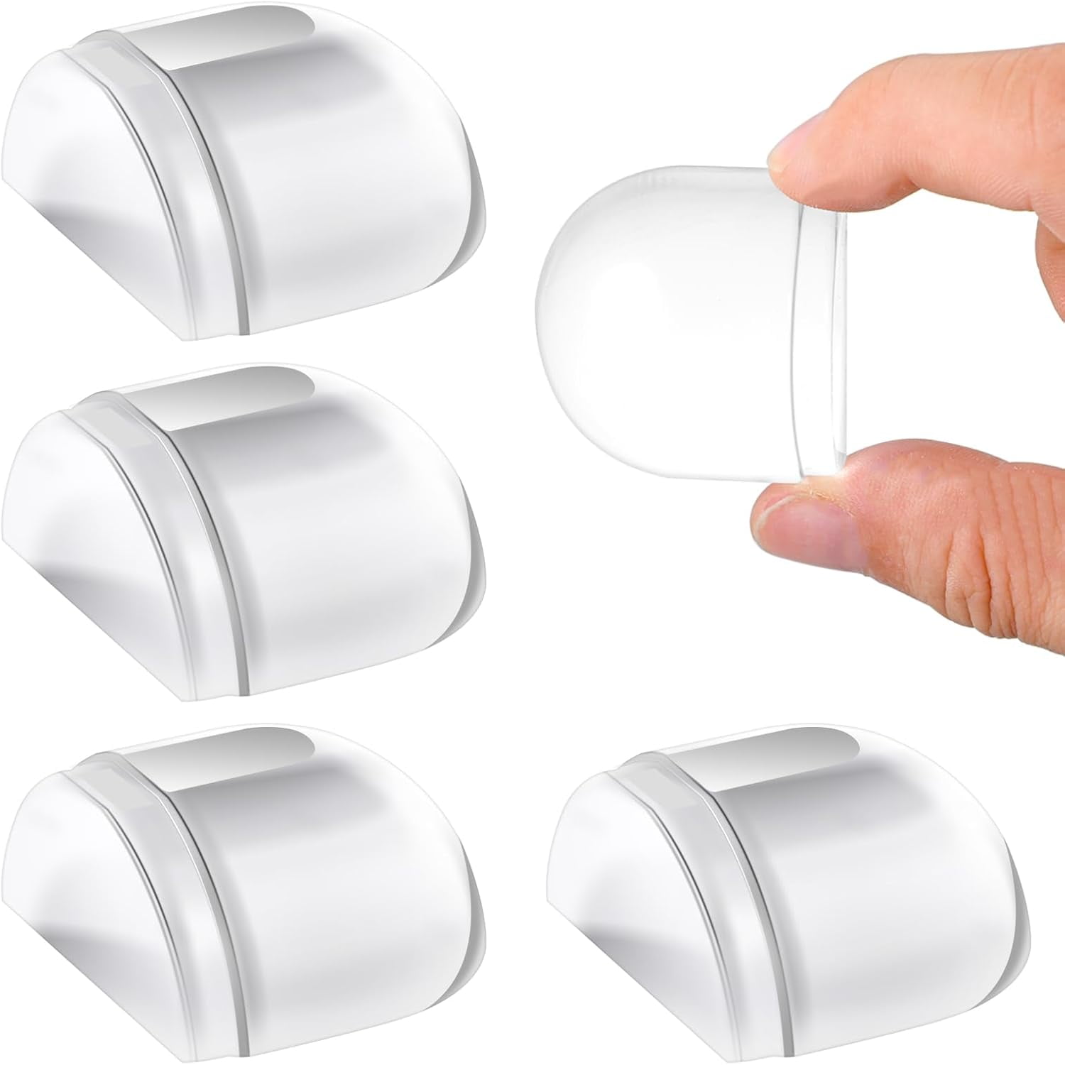 4Pcs Floor Door Stopper, 1.6x1.6in Clear Door Stoppers for Wall ...