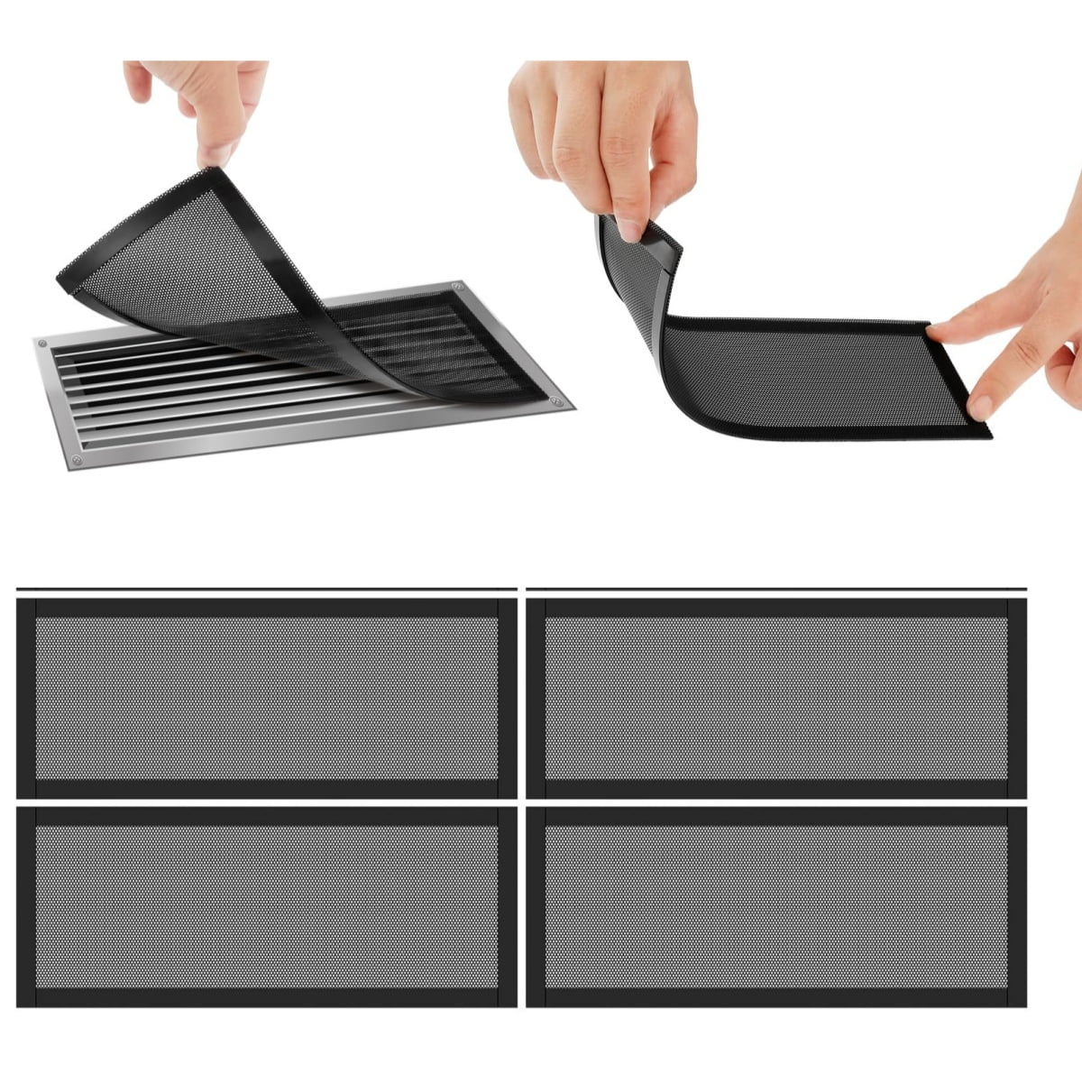 4Pcs Floor Register Vent Cover, 2"x12" Magnetic Air Vent Screen Mesh ...