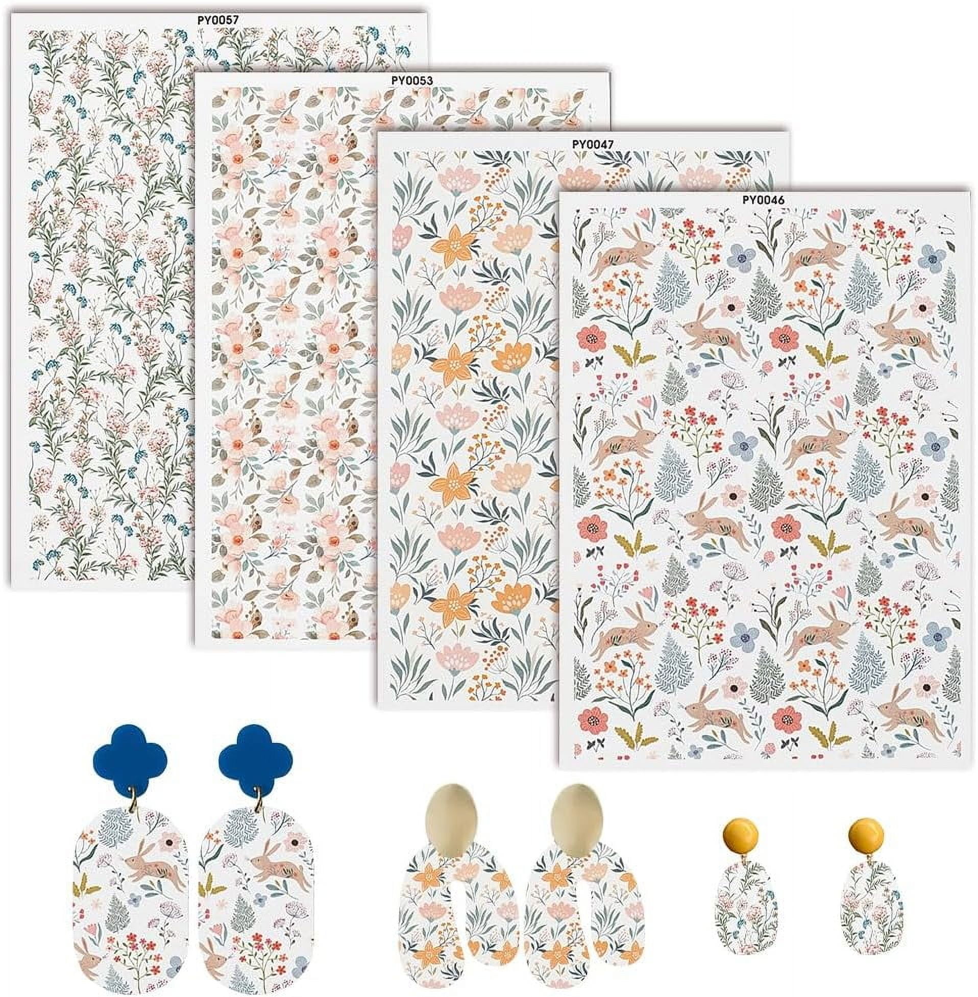 4Pcs Flower Ceramics Clay Transfer Paper 4 Styles Underglaze Transfer ...