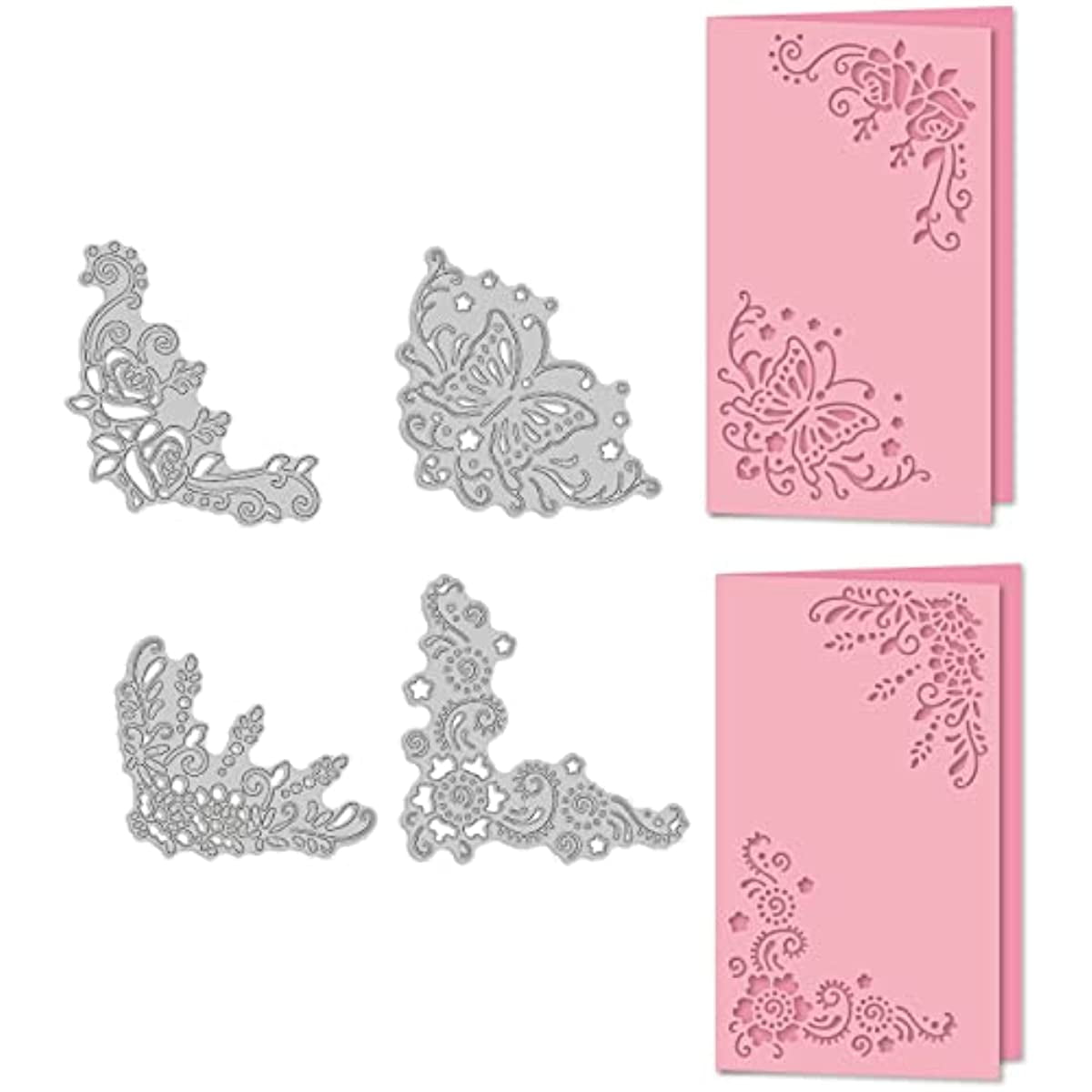 4Pcs Flower Corner Lace Metal Cutting Dies Die Cuts for DIY ...