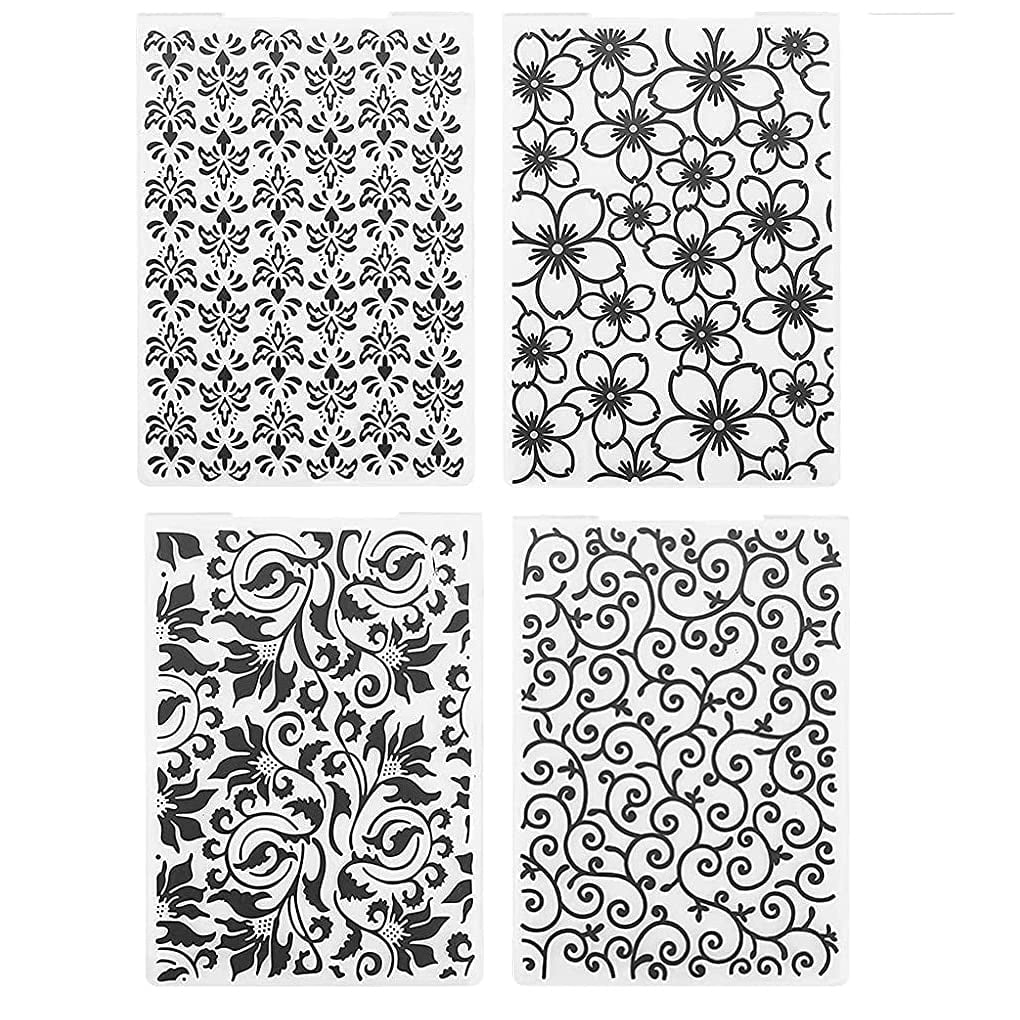 4Pcs Flower Leaf Plastic RRF12 Embossing Folder DIY Craft Template ...