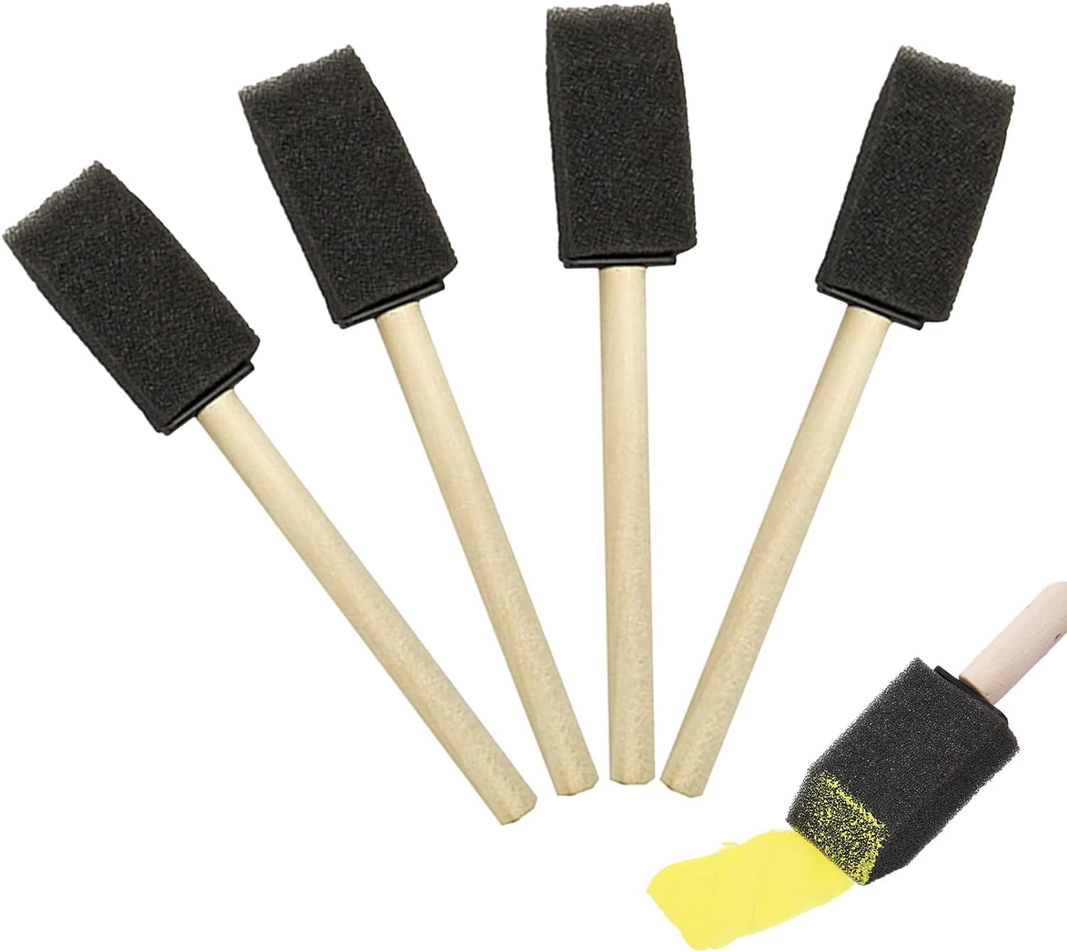 4Pcs Foam Paint Brushes,Sponge Foam Paint Brushe,Sponge Brush,1 Inch Foam Brush Small Foam Paint ...