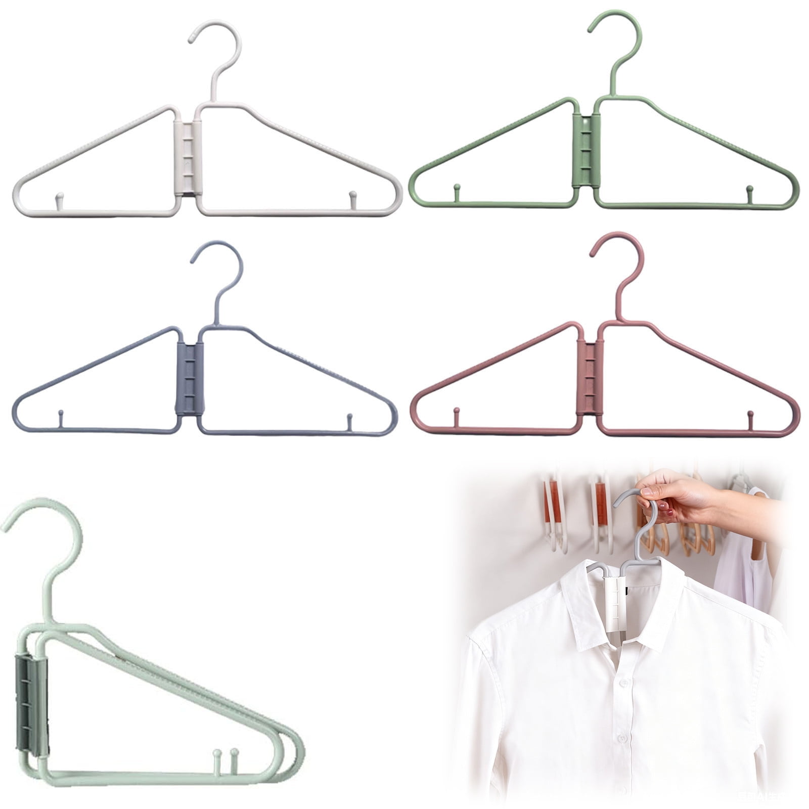 4Pcs Foldable Coat Hanger Portable Travel Hangers Space Saving Fold In ...