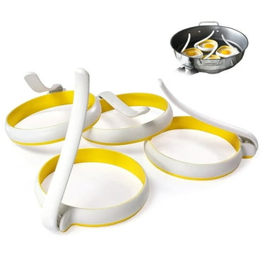 Non-Stick Silicone Egg Rings, Set of 4, Multicolor, Perfect for Fried ...