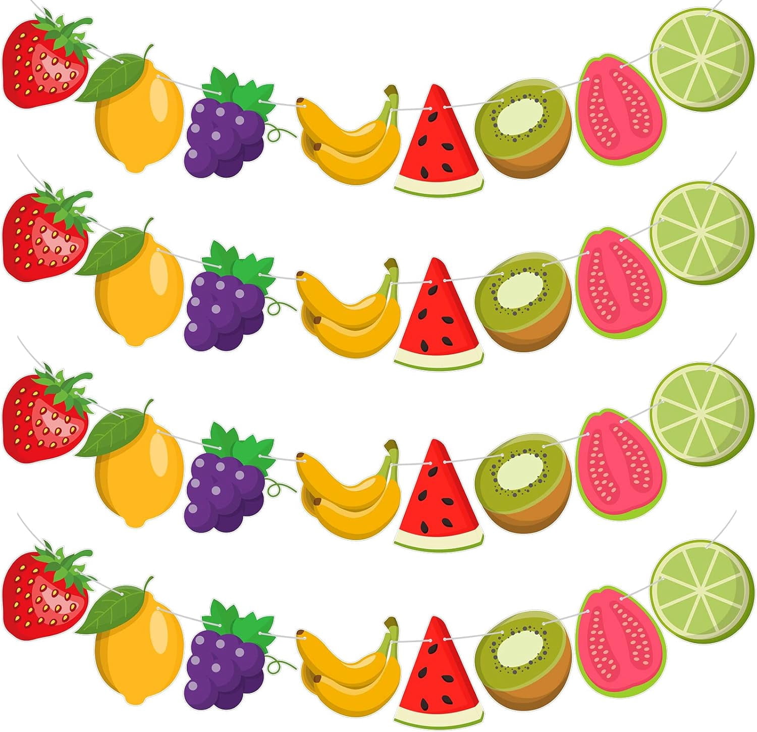 4Pcs Fruit Theme Party Decorations Twotti Tutti Frutti Banner Hawaiian ...