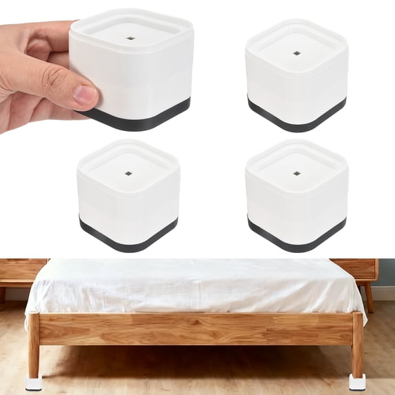 4Pcs Furniture Risers, Adjustable Bed Risers Lifts Height 2", Square ...