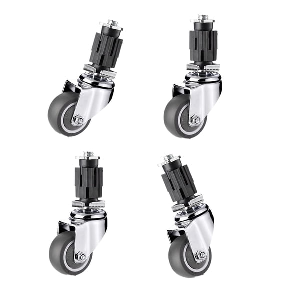4Pcs Furniture Swivels Casters Rubber Wheel Furniture Square Tube ...