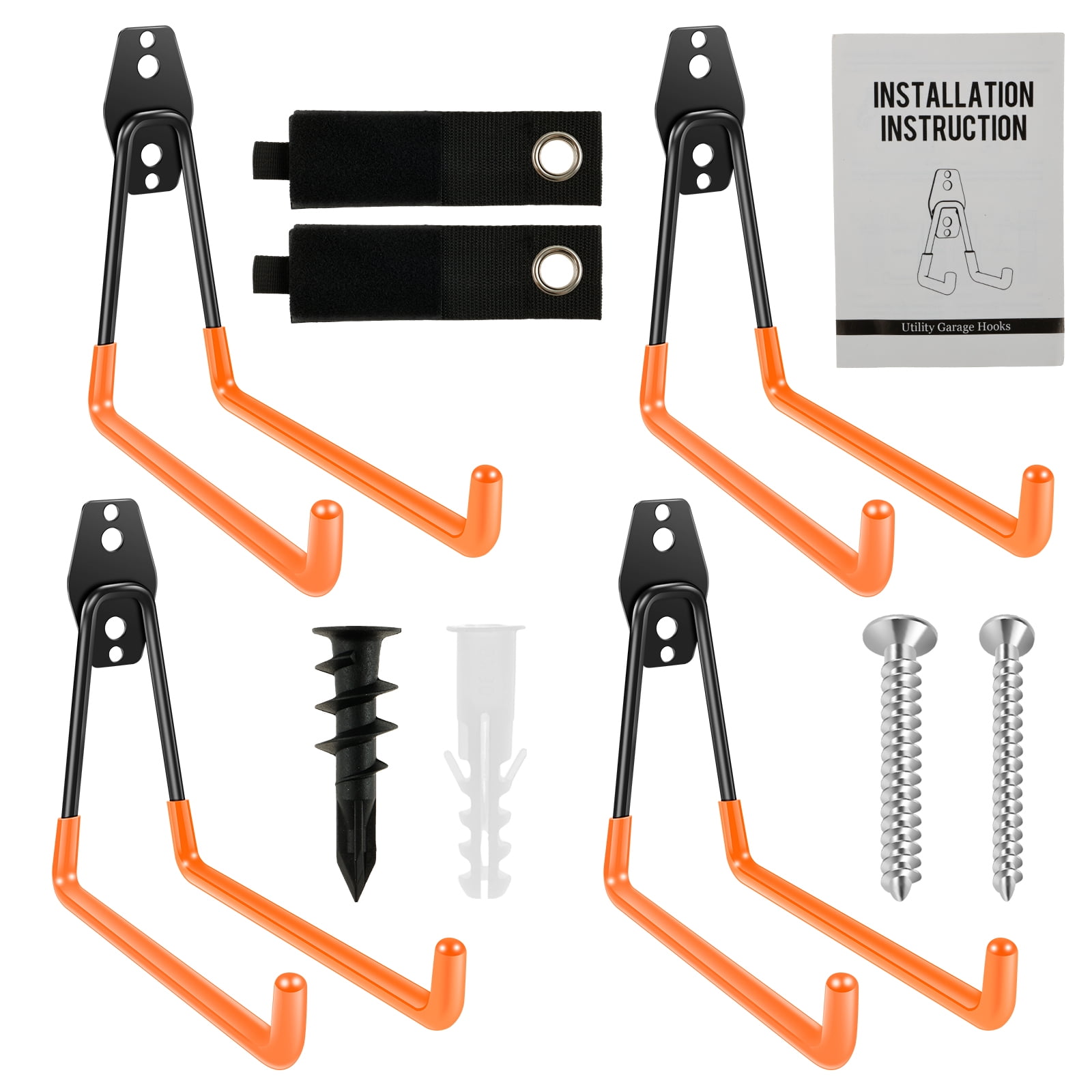 4Pcs Garage Hooks Heavy Duty Stainless Steel Garage Storage Hooks Wall ...
