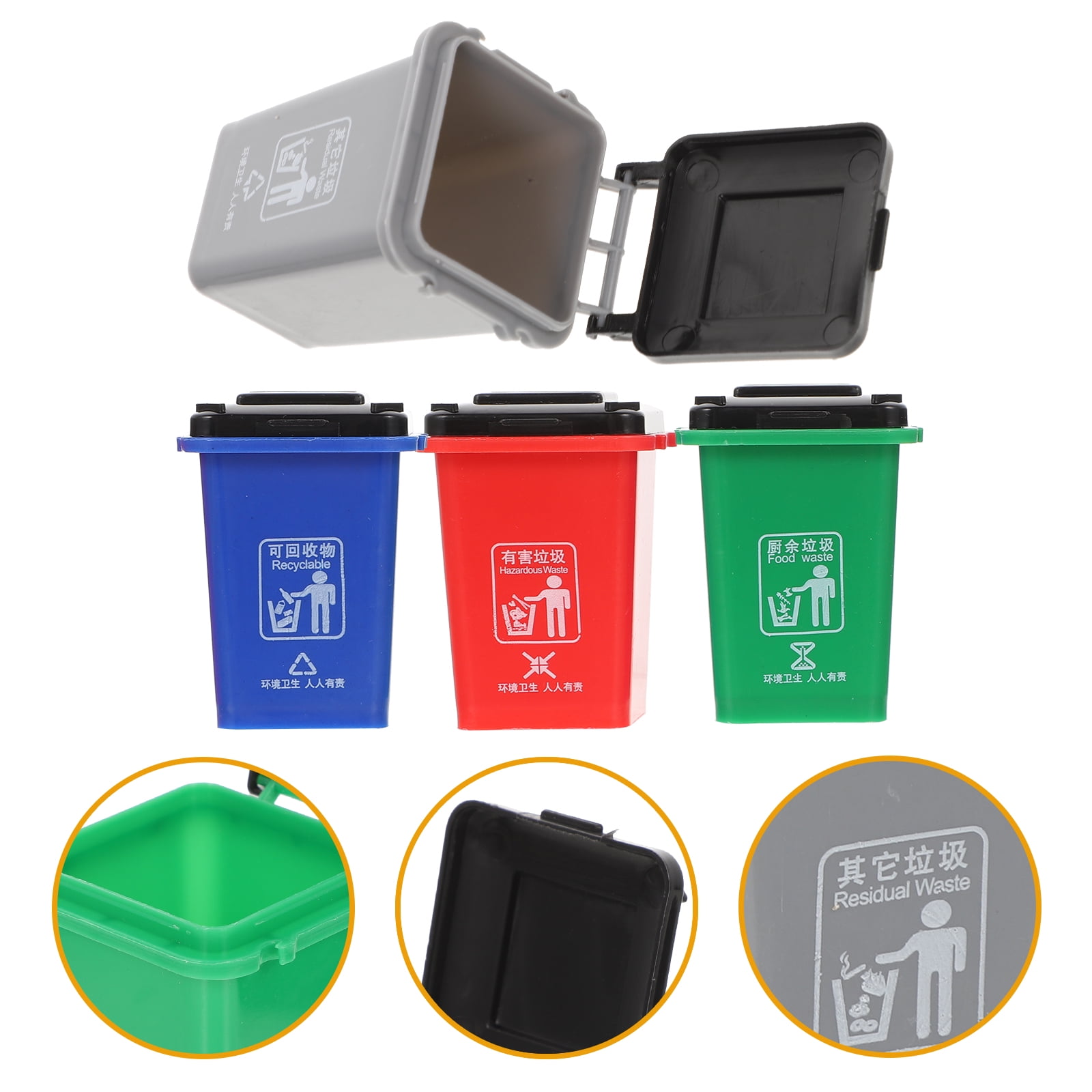 Mini Trash Cans for Home Made of Plastic Assorted Color Lifelike Shape ...