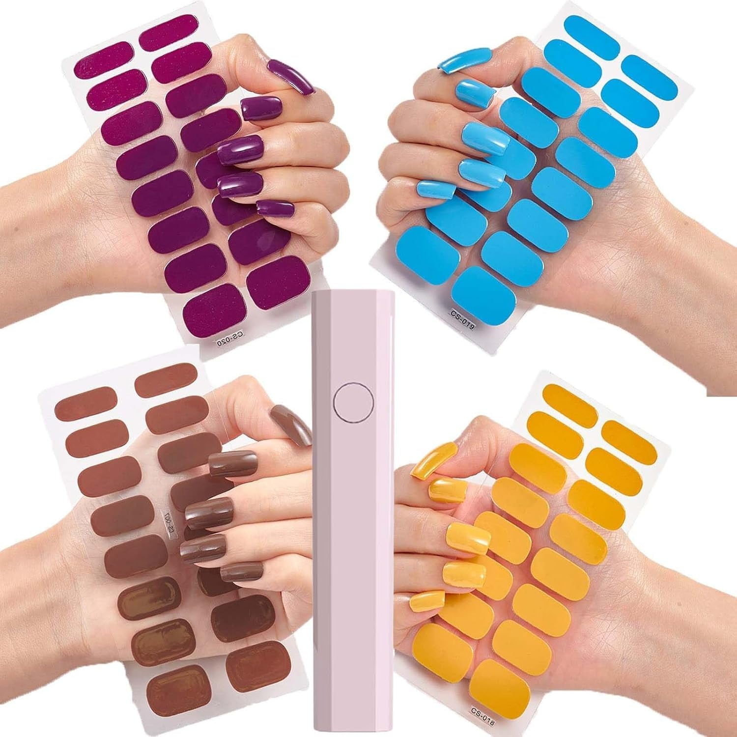 4Pcs Gewell Gel Nail Sticker - Gewell Gel Nail Sticker Kit with UV ...