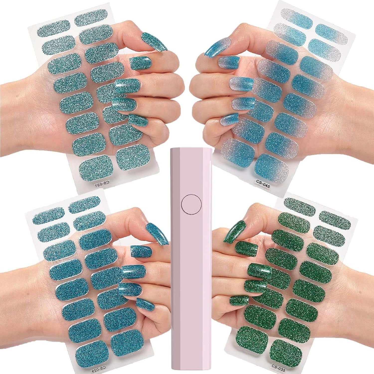 4Pcs Gewell Gel Nail Sticker - Gewell Gel Nail Sticker Kit with UV ...