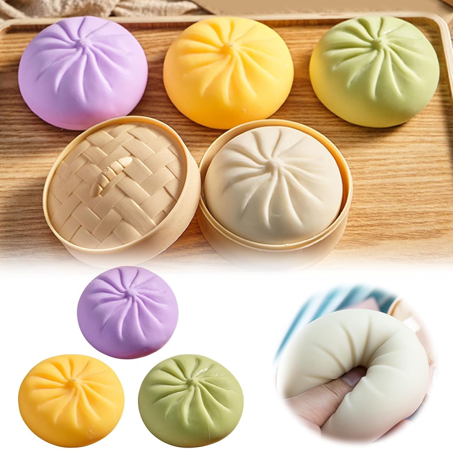 4Pcs Giant Glitter Dumpling, Giant Dumpling Squishy, Anxiety & Stress ...