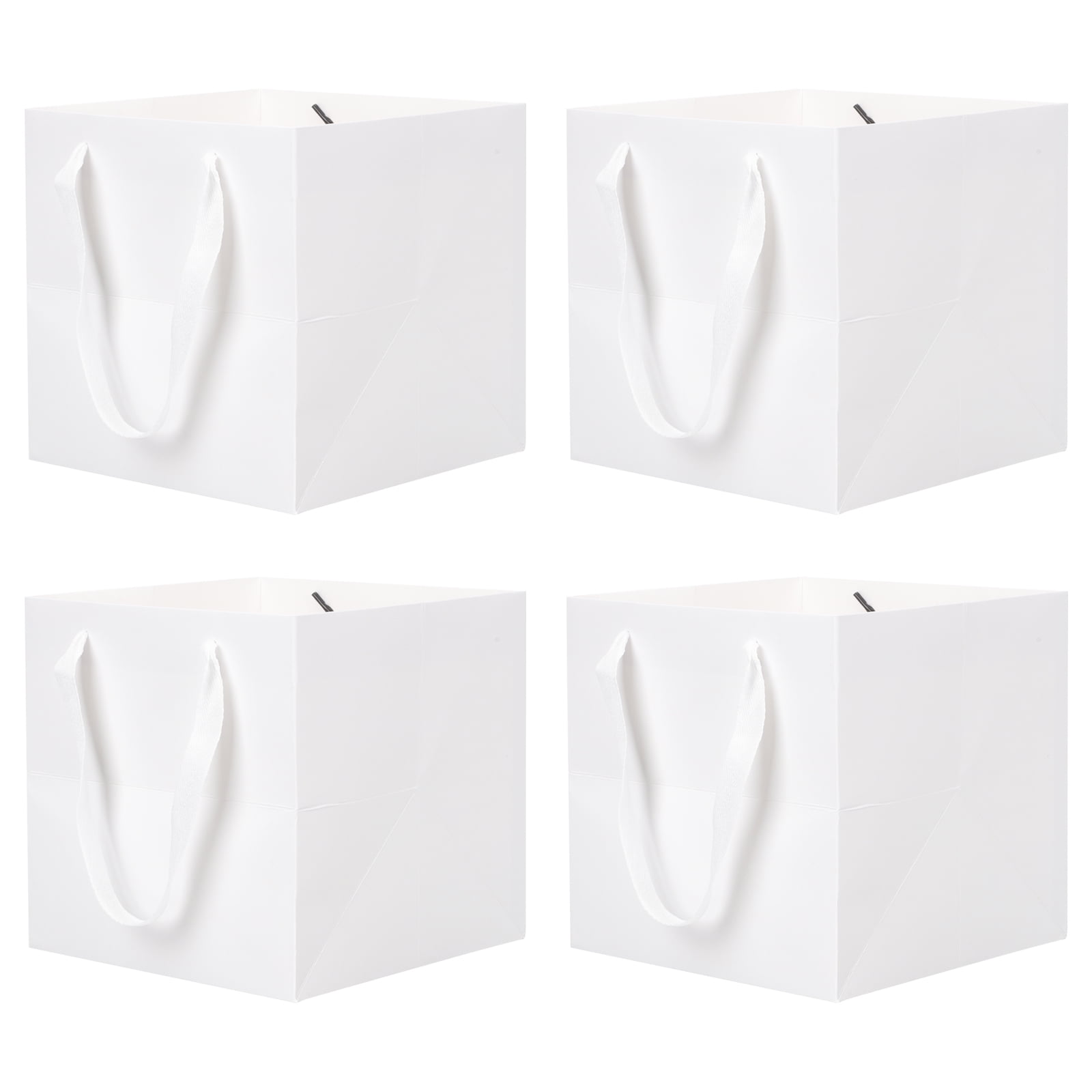 4Pcs Gift Packing Bags Kraft Paper Food Bag Handle Paper Bag Bread ...