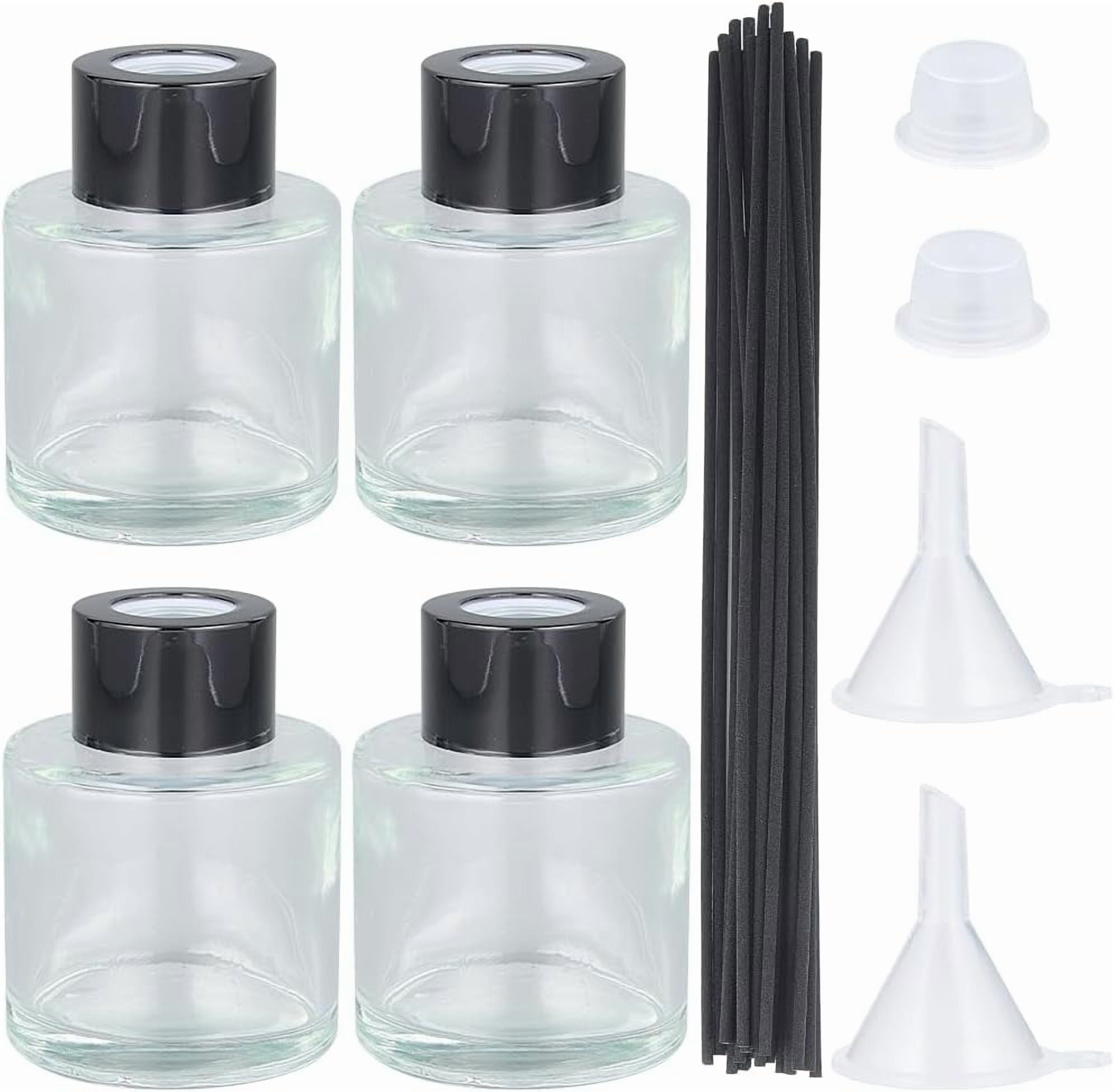 4Pcs Glass Aromatherapy Diffuser Bottle with 20Pcs Fiber Diffuser ...