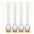 4Pcs Glass Honey Dipper Sticks Stirring Sticks, 6" Clear Server Honey ...